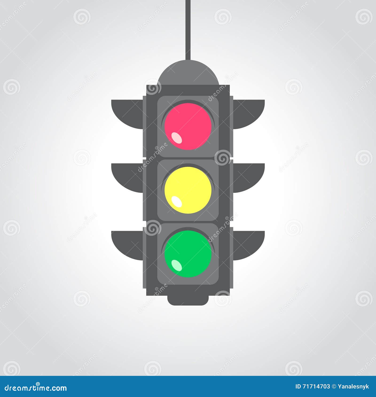 Feu De Signalisation, Illustration Plate De Vecteur Illustration de ...