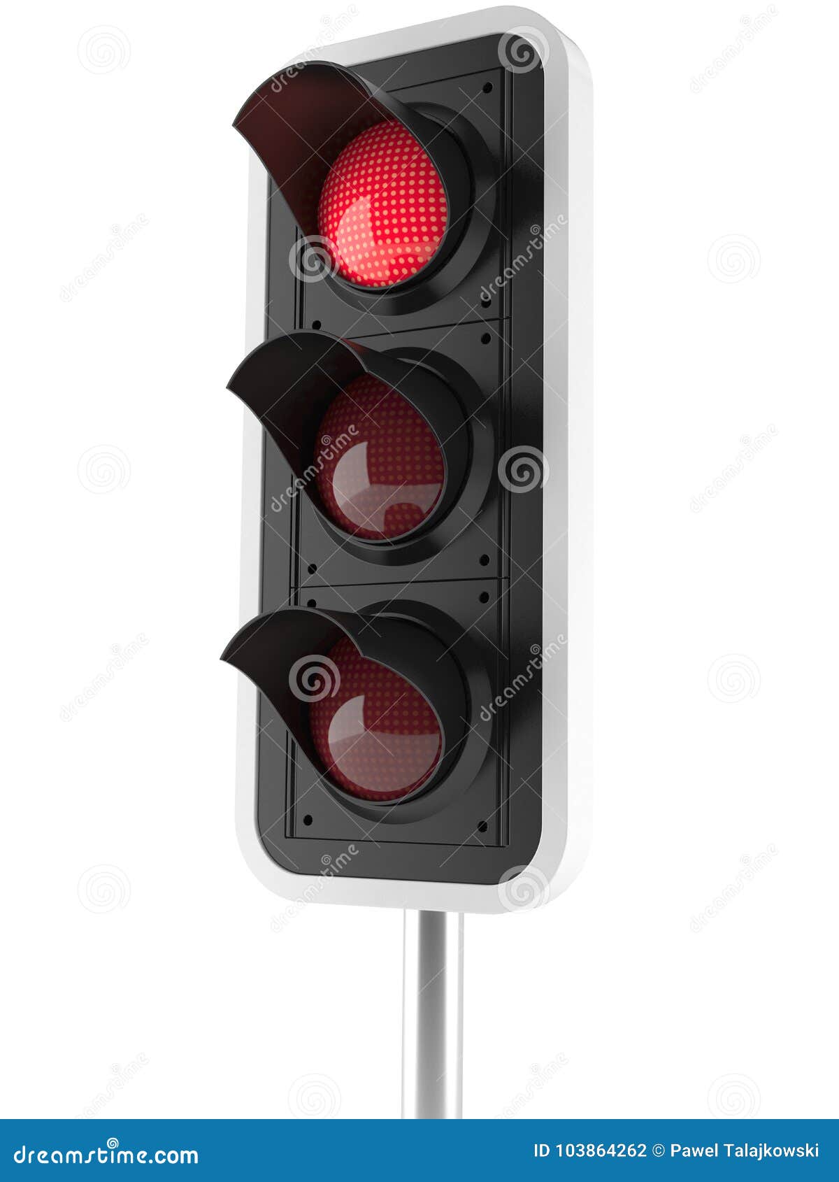 Feu de signalisation rouge illustration stock. Illustration du blanc ...