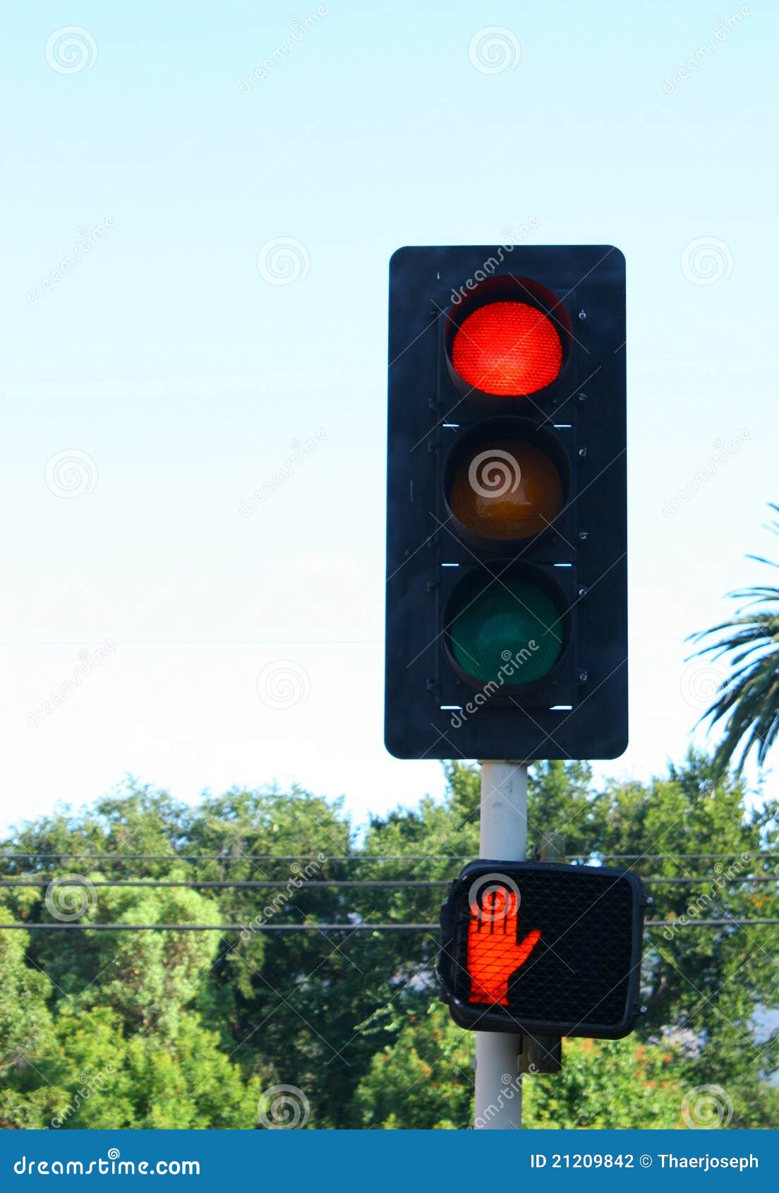 Feu de signalisation rouge photo stock. Image du intersection - 21209842