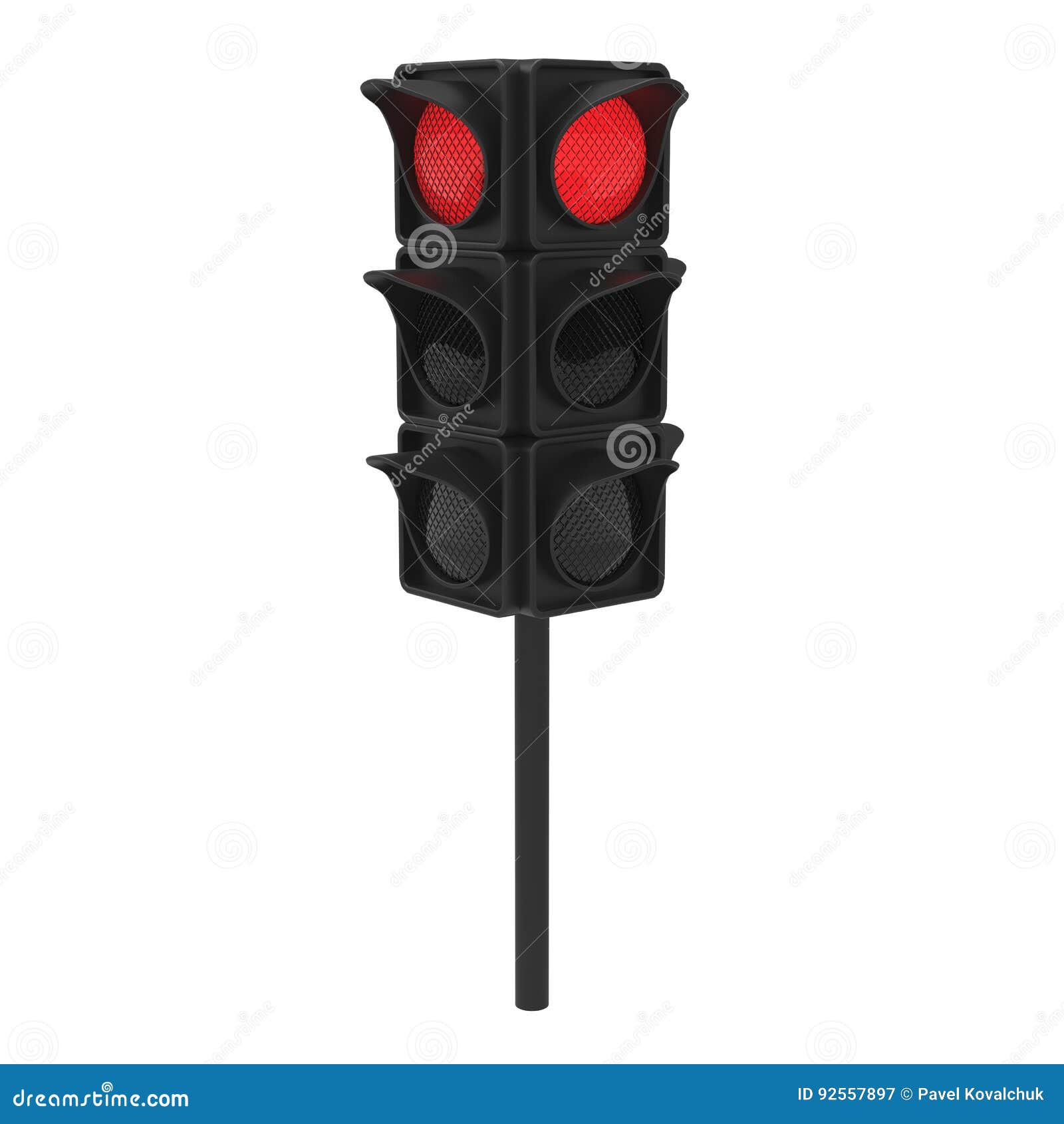 Feu De Signalisation Rouge De L'illustration 3D Illustration Stock ...