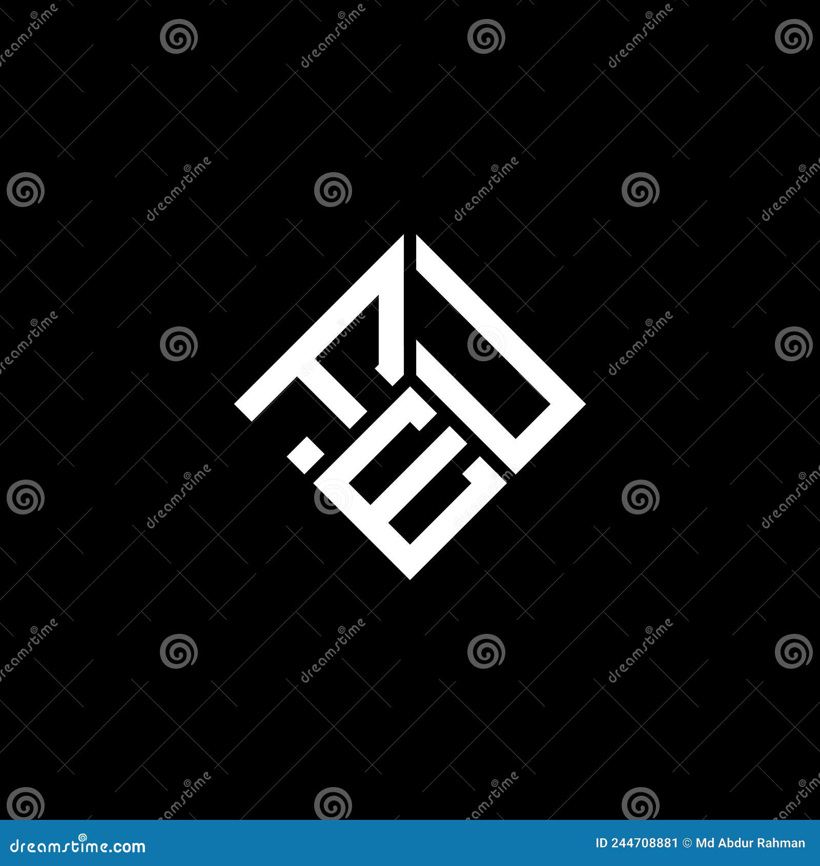 FEU Letter Logo Design on Black Background. FEU Creative Initials ...