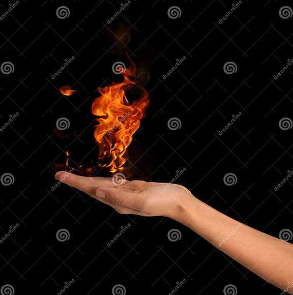 Feuer in der Hand stockfoto. Bild von schrecklich, hand - 22806368
