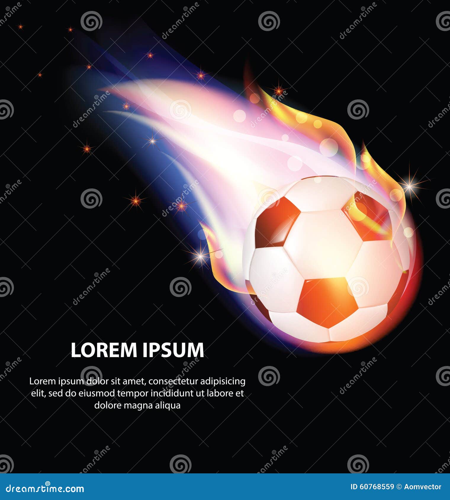 Feuer-Fußball Oder Fußball-Symbol Mit Sternen Vektor Abbildung ...