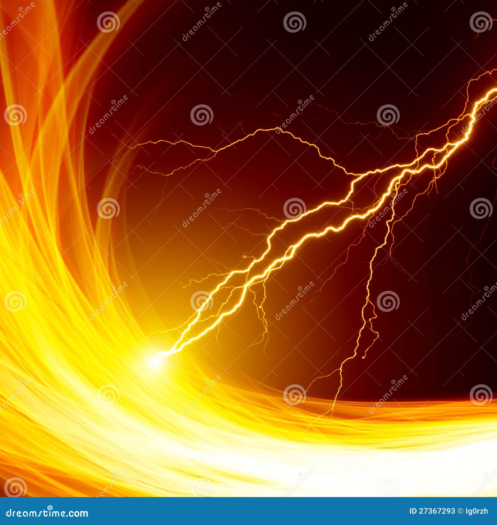 Feuer und Blitz stock abbildung. Illustration von gefahr - 27367293