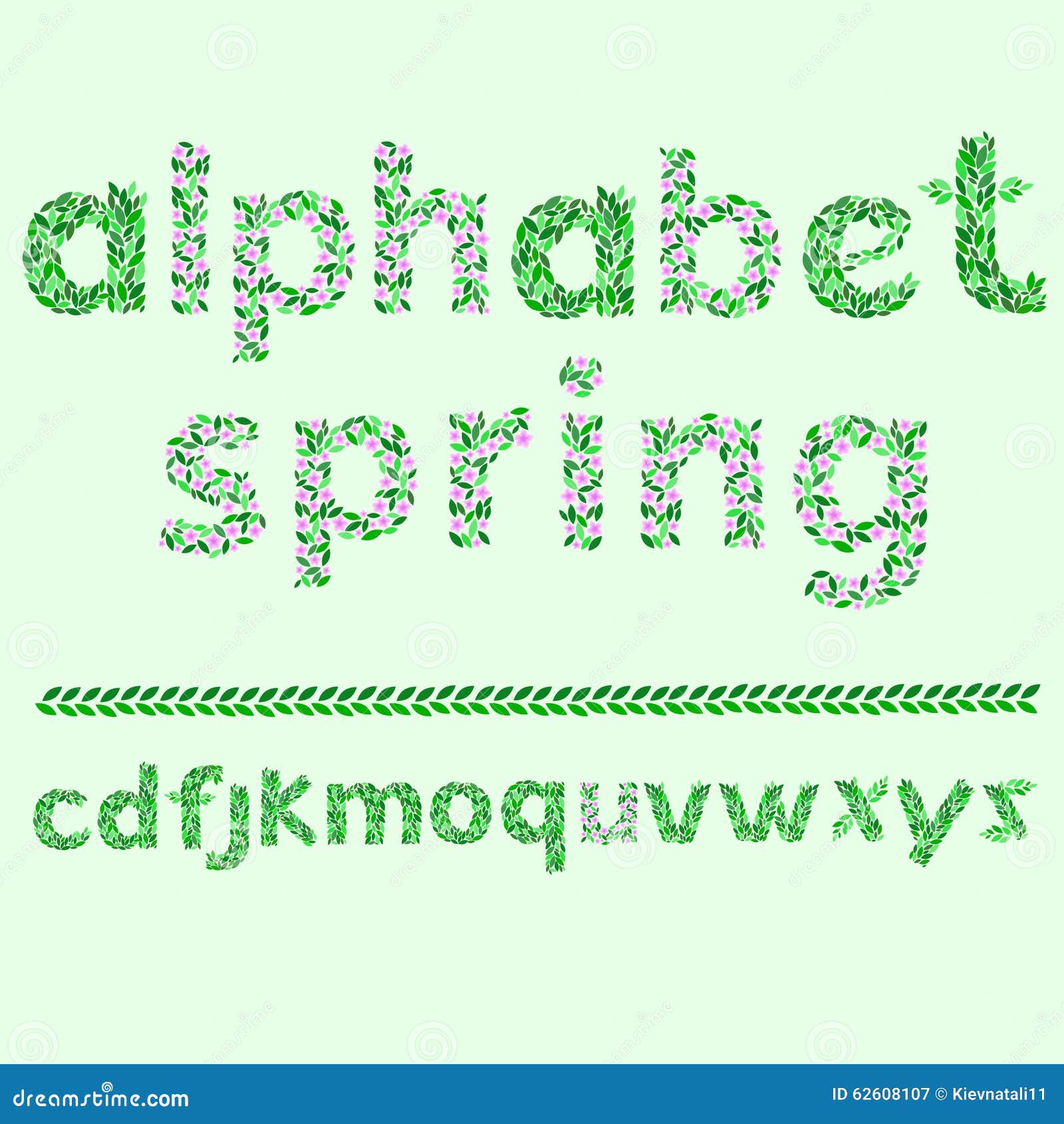 Feuille d'alphabet illustration de vecteur. Illustration du vert - 62608107