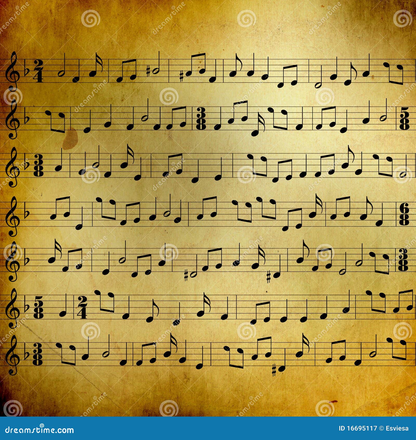 Feuille De Musique Avec Des Notes Illustration Stock - Illustration du ...