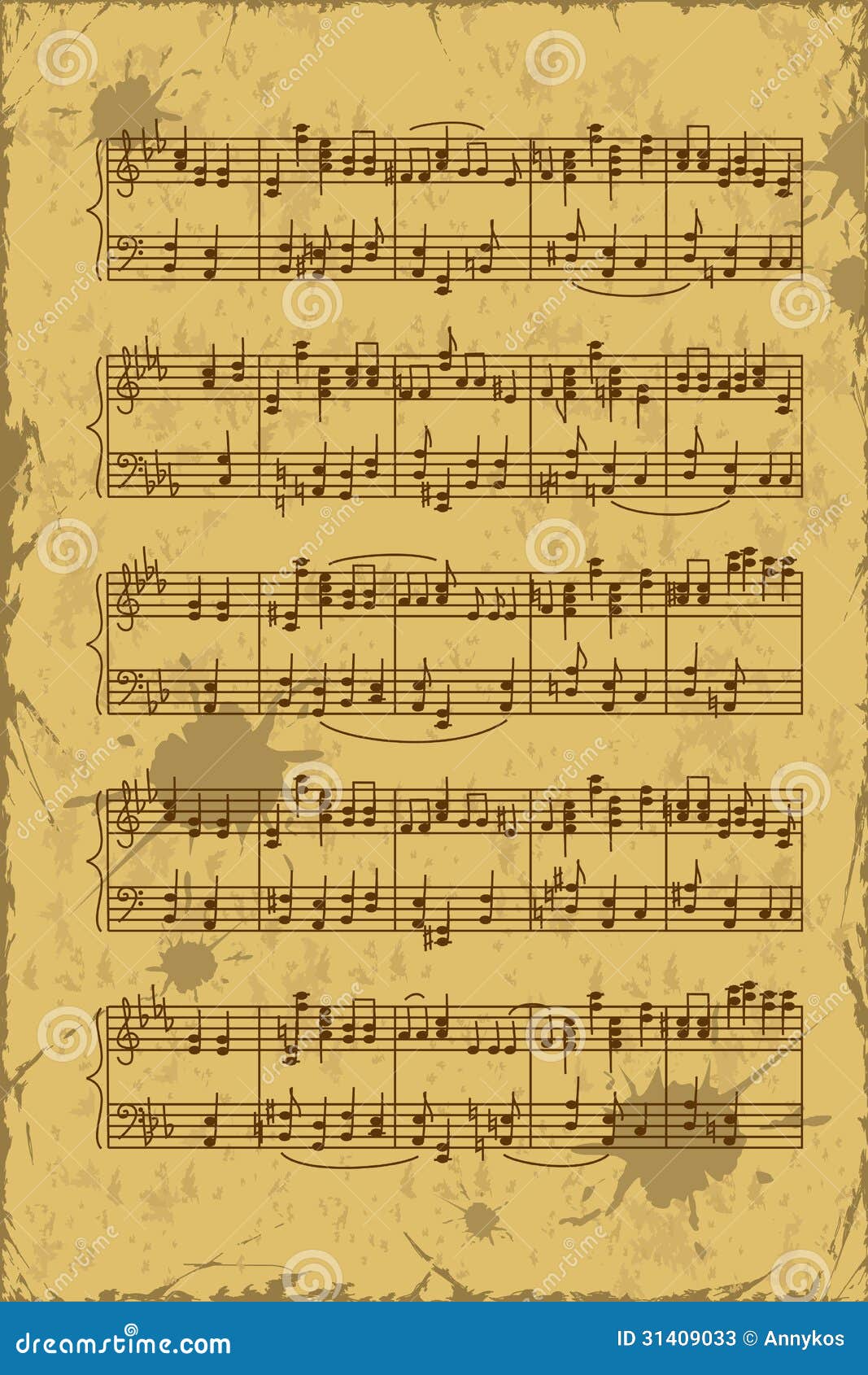 Feuille De Notes De Barre De Musique Illustration de Vecteur ...