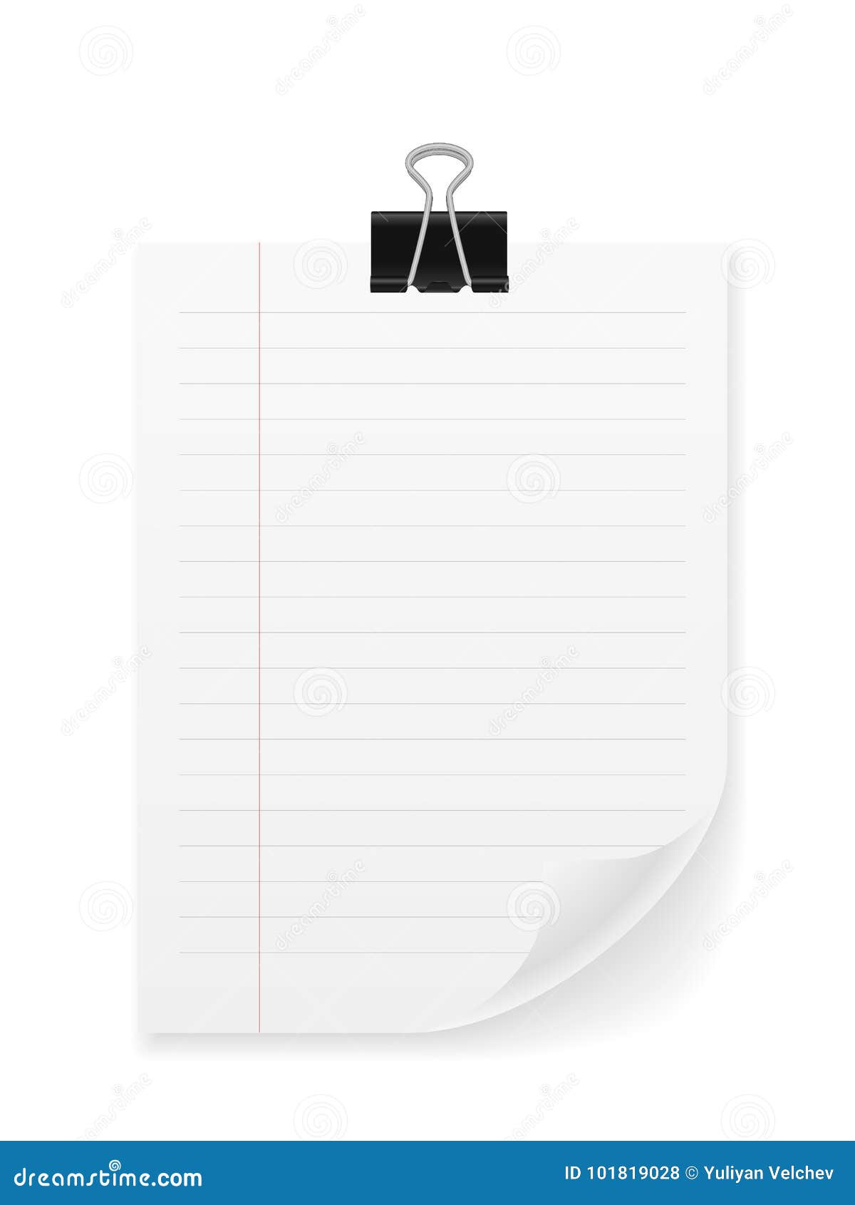 Feuille Et Agrafe De Papier De Reliure Illustration de Vecteur ...