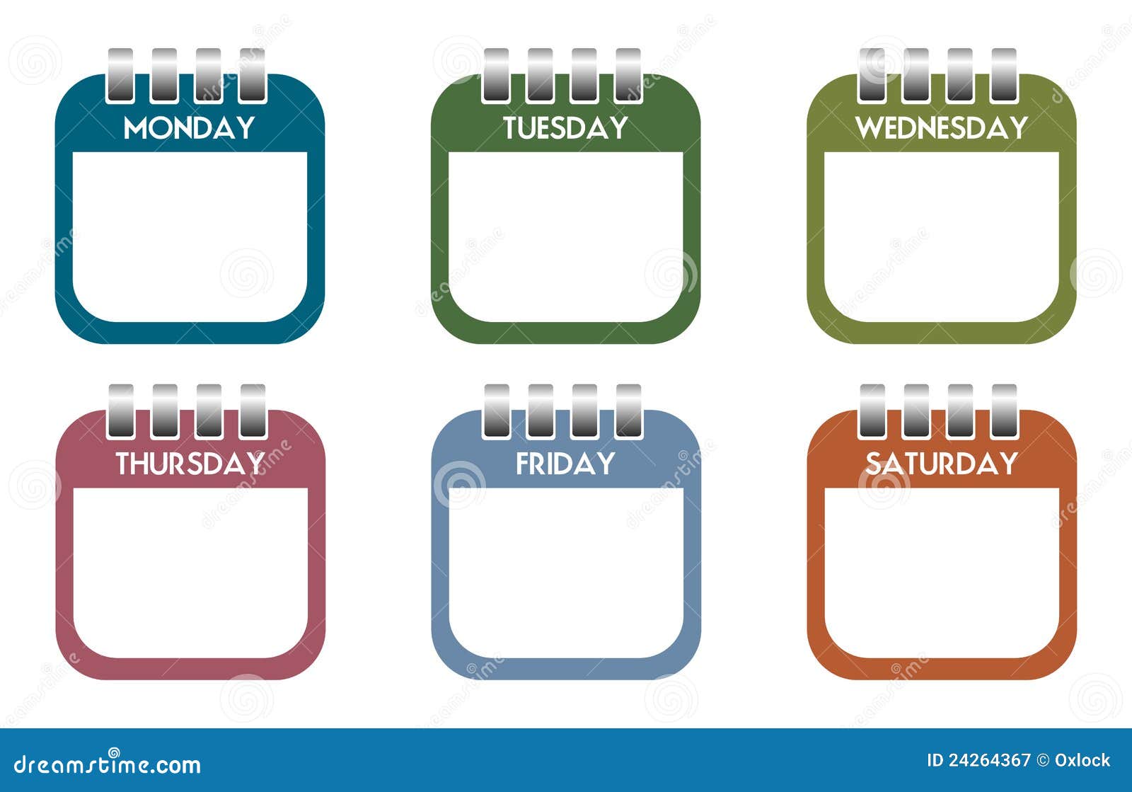 Feuilles De Calendrier De Jour De Semaine Illustration de Vecteur ...