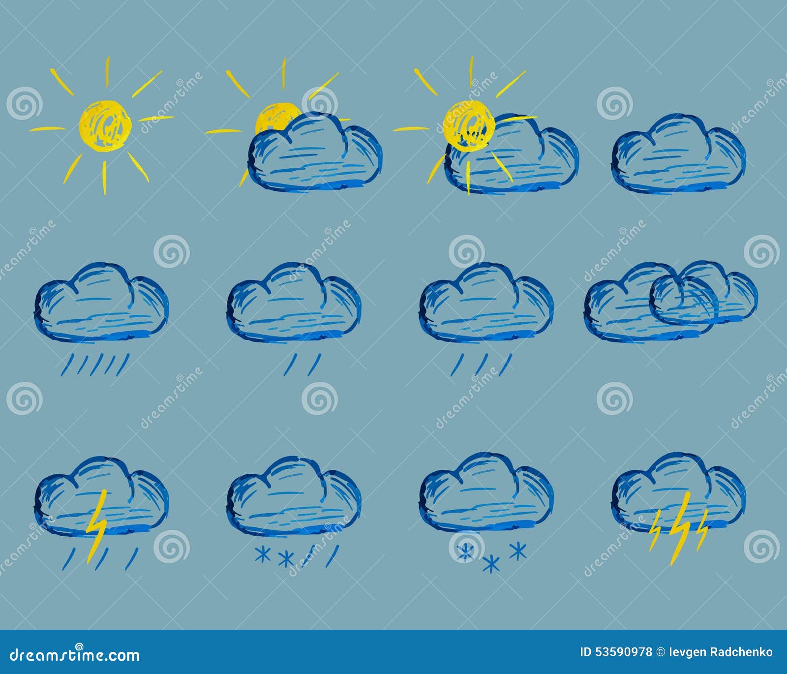Feutre Pen Drawing Icons De Temps Illustration de Vecteur ...