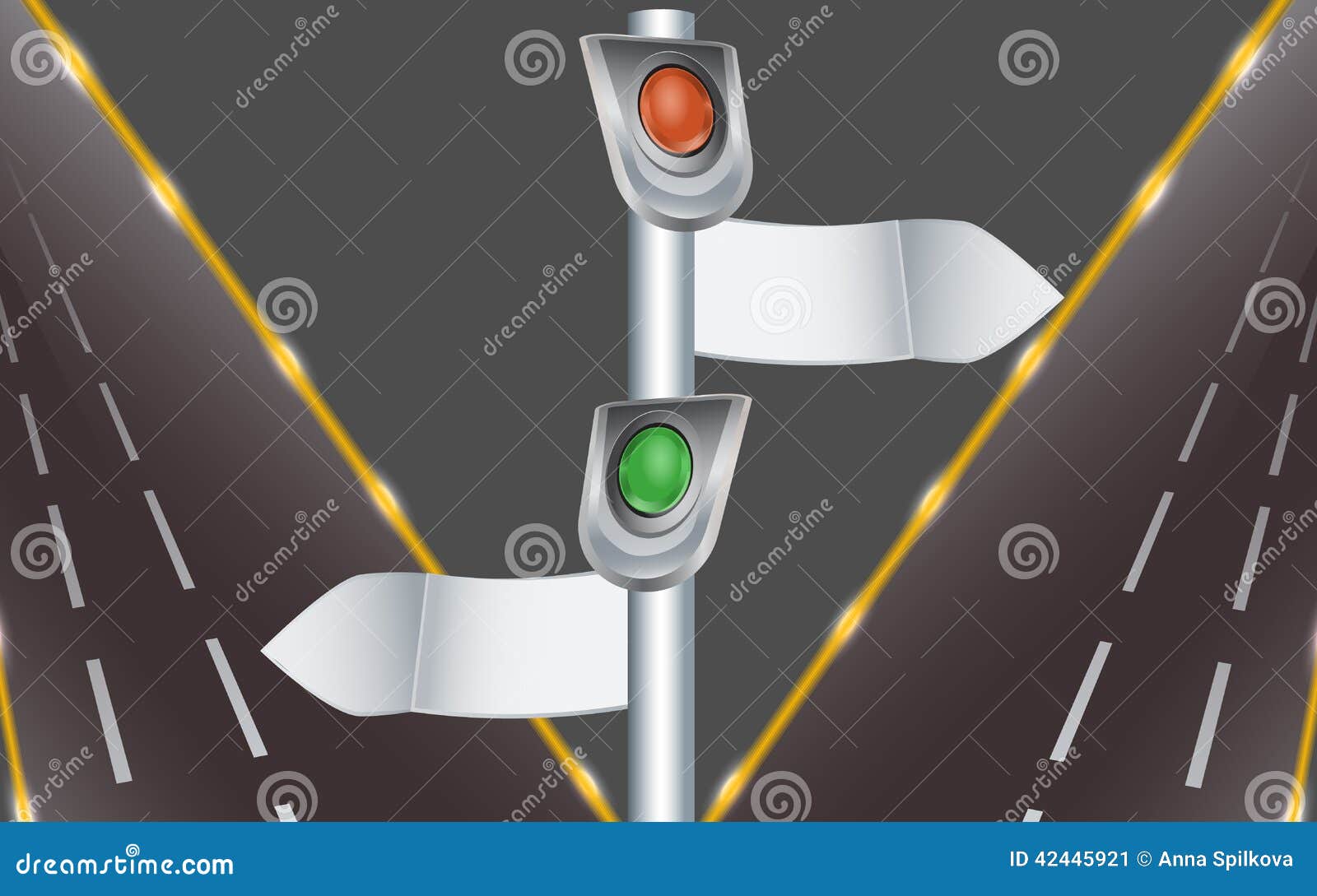 Feux De Signalisation Avec Les Indicateurs Et La Route De Direction ...