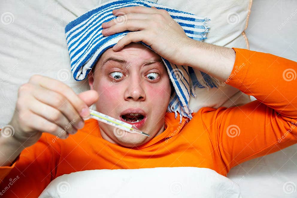 Fever stock photo. Image of medicine, pillow, cold, nose - 21414860