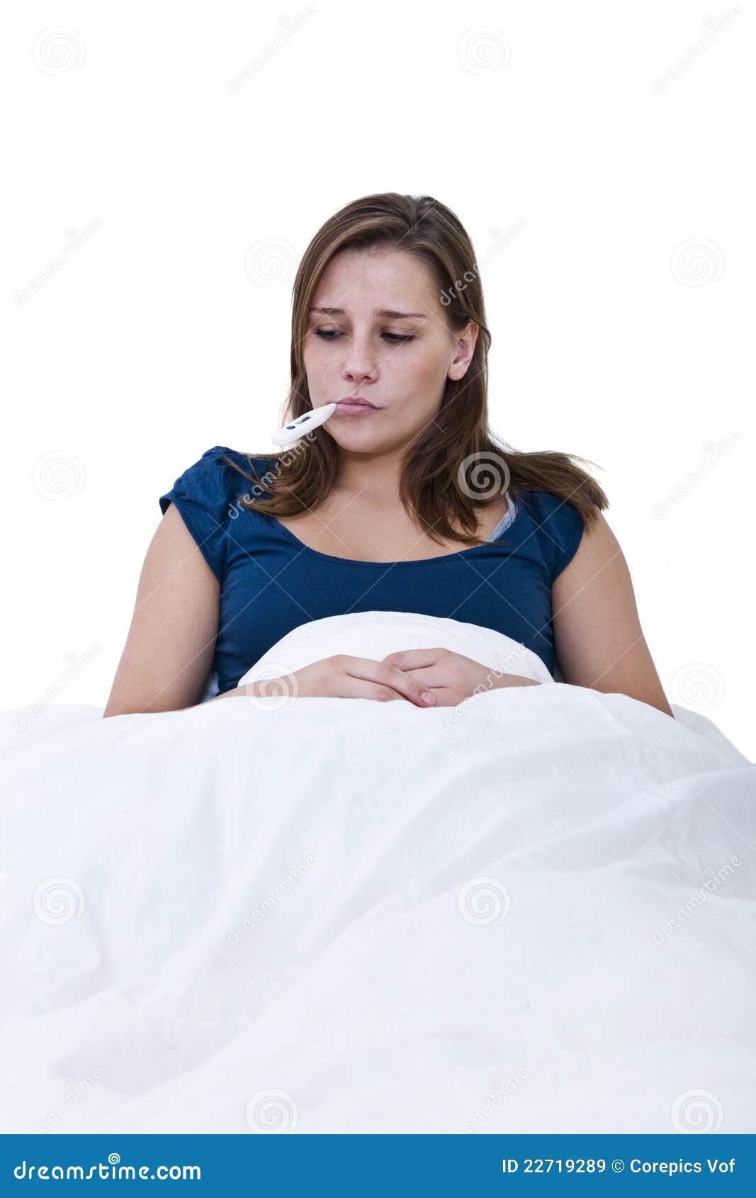 Fever stock image. Image of duvet, looking, sick, measuring - 22719289
