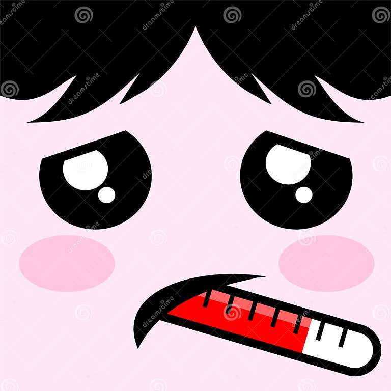 Fever face stock vector. Illustration of disease, designo - 87795939