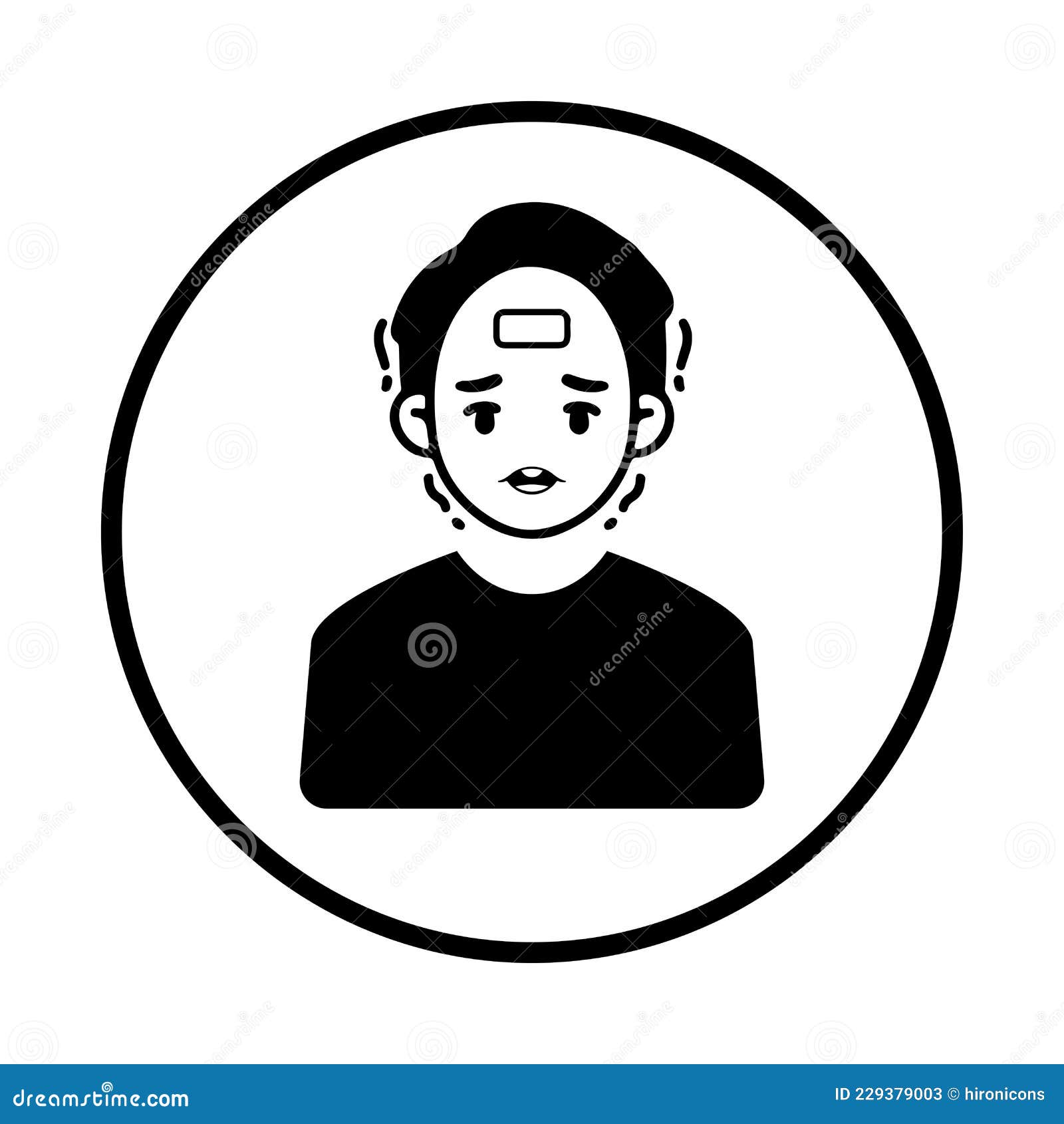 Fever, High, Sick Icon. Black Vector Graphics Stock Illustration ...