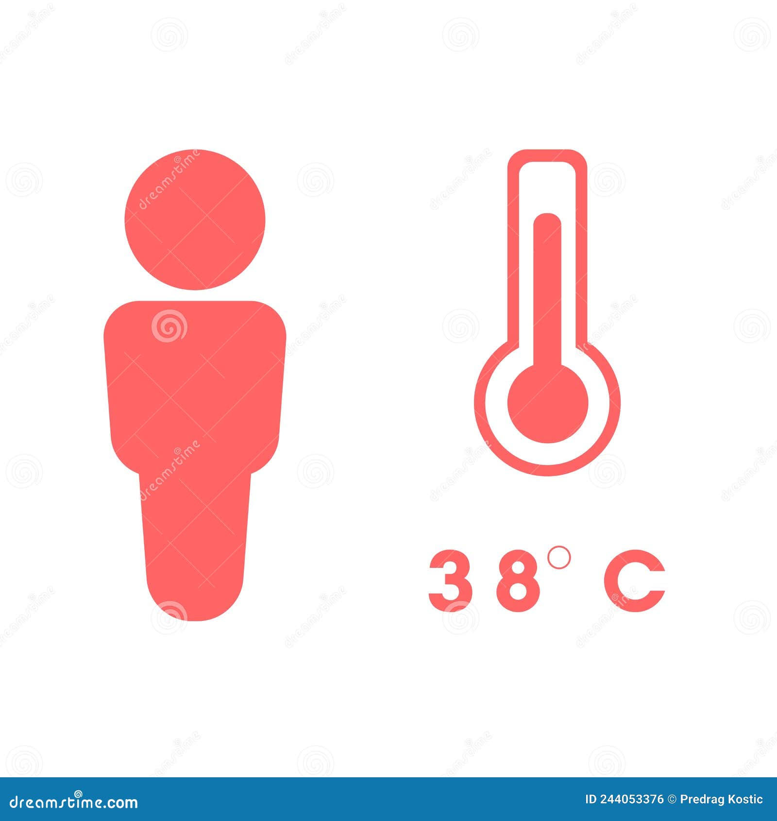 Fever High Temperature Icon Stock Illustration - Illustration of logo ...