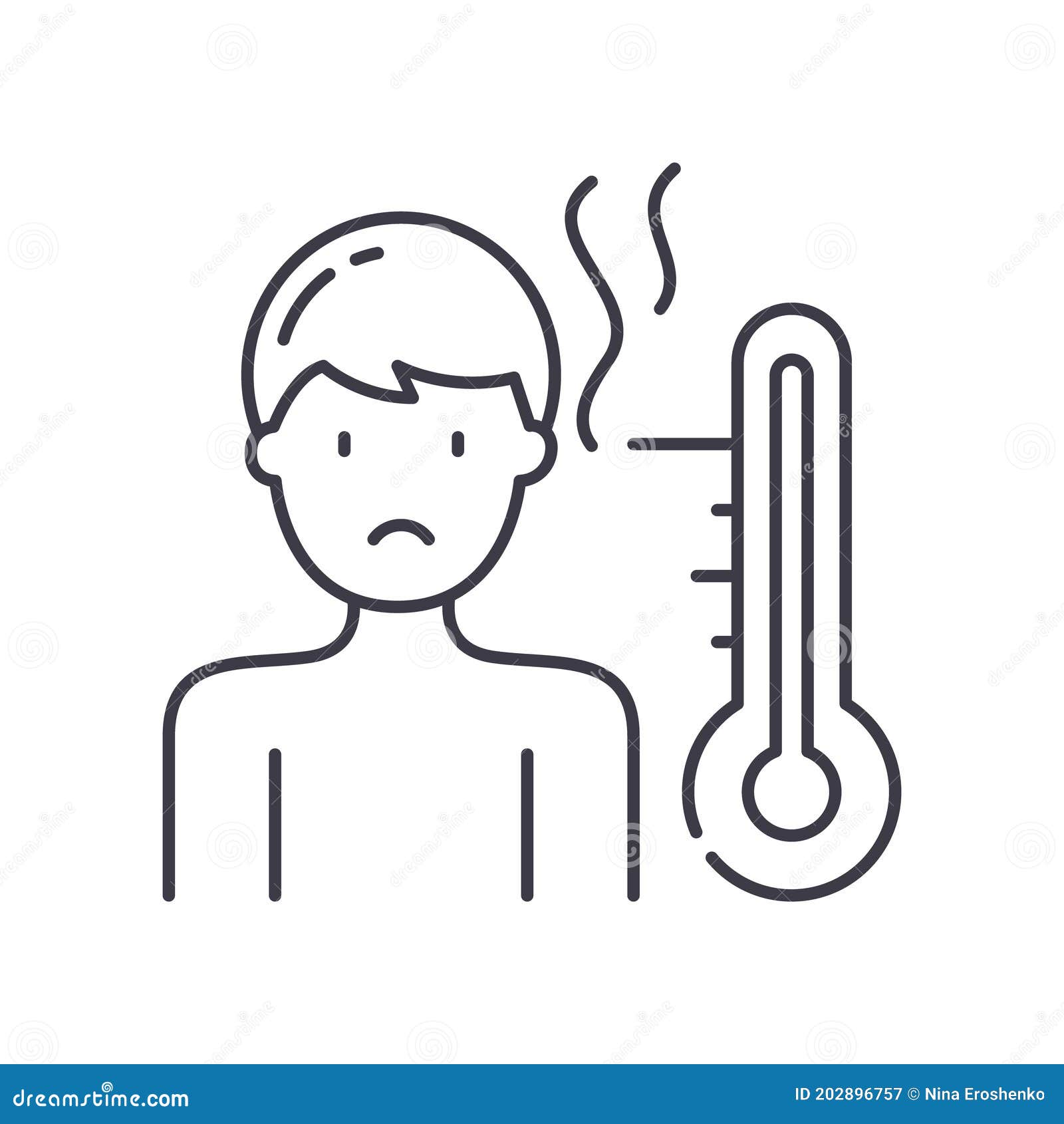 Fever Icon, Linear Isolated Illustration, Thin Line Vector, Web Design ...