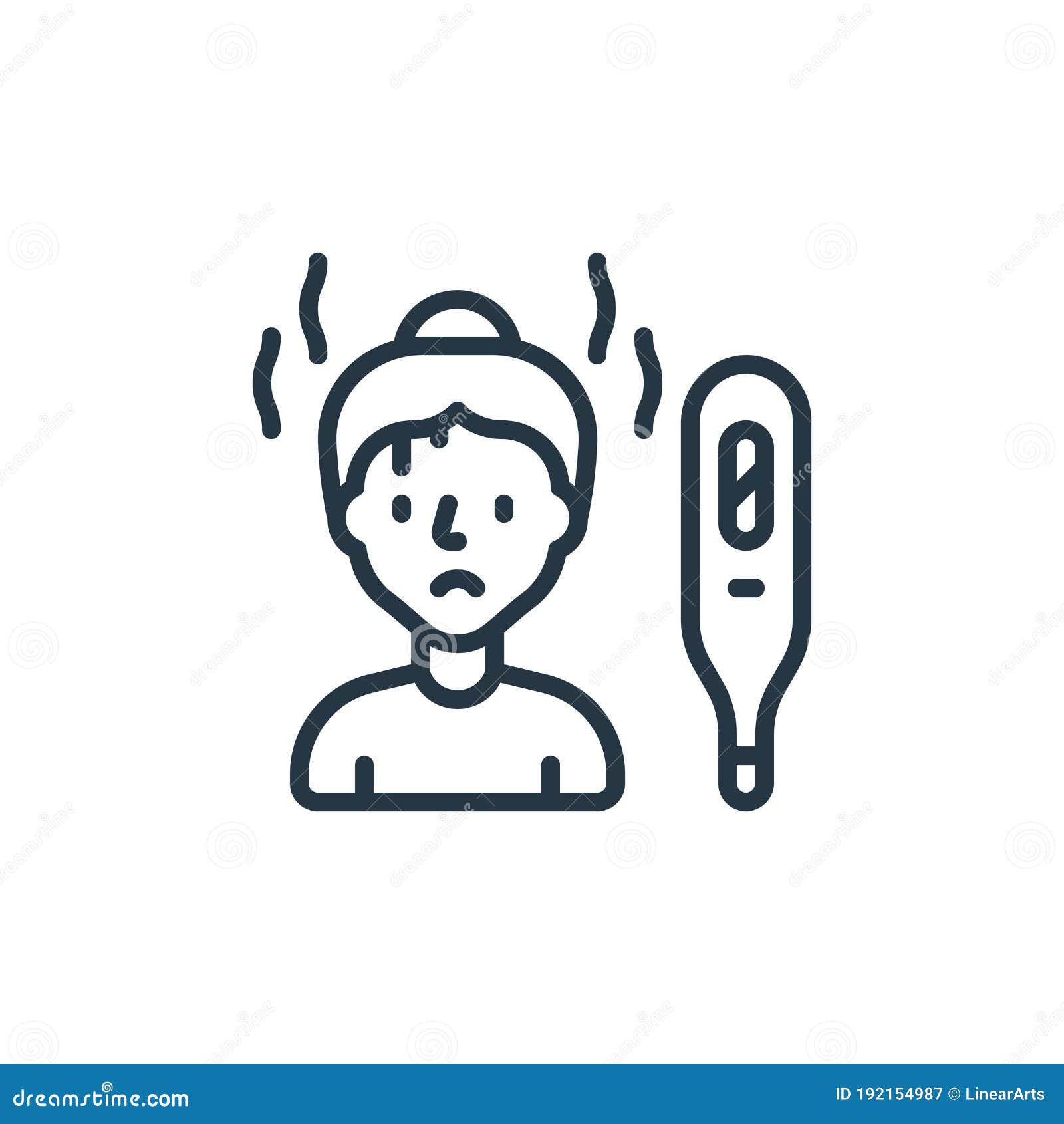 Fever Icon Vector from Coronavirus Concept. Thin Line Illustration of ...