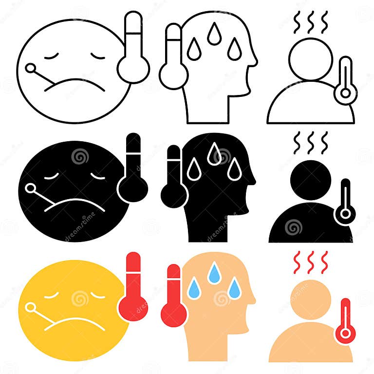 Fever icon vector stock illustration. Illustration of sick - 348095285