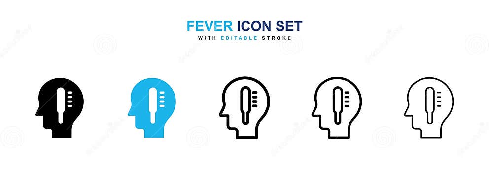 Fever icon vector stock illustration. Illustration of outline - 348441369