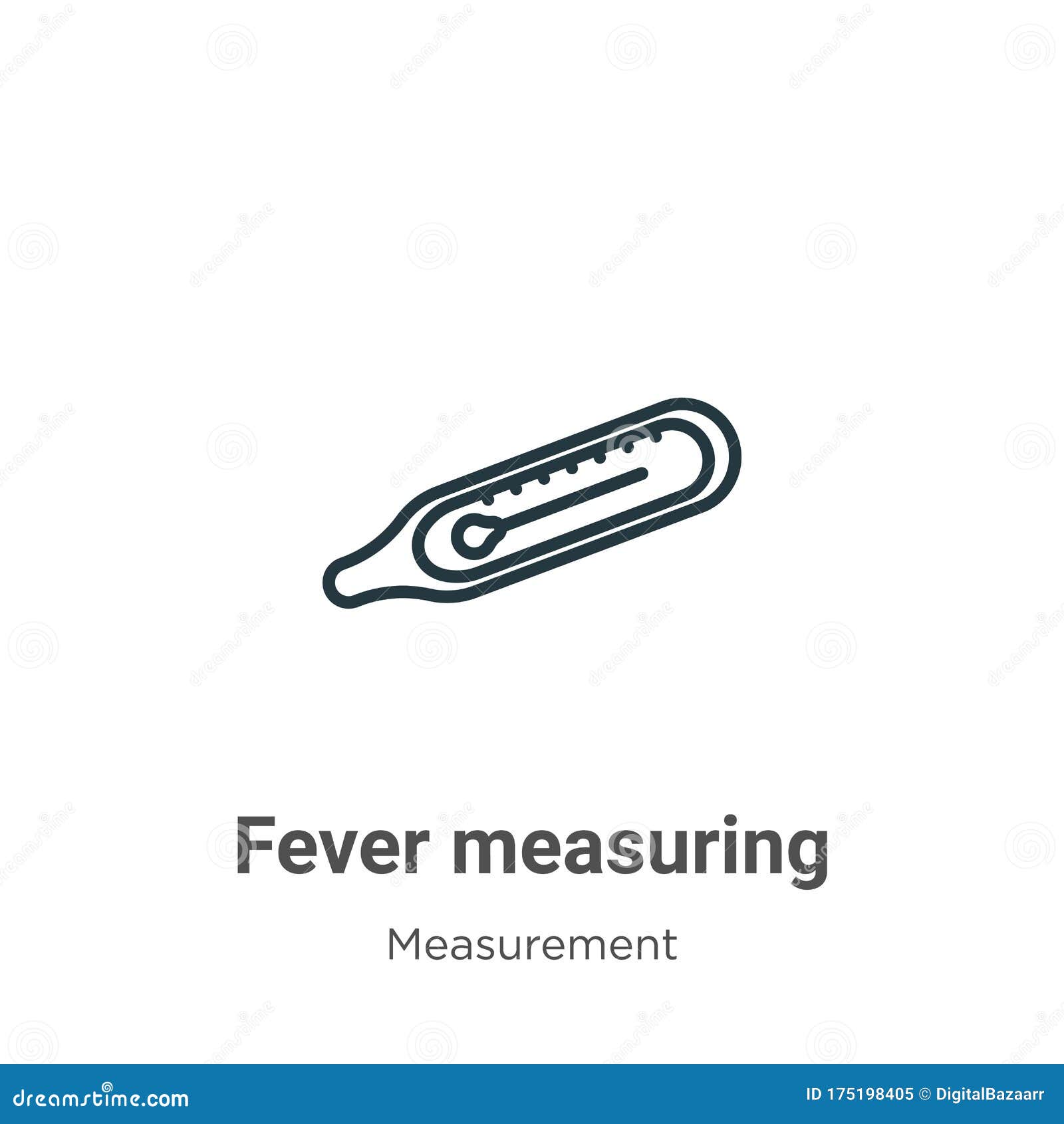 Fever Measuring Outline Vector Icon. Thin Line Black Fever Measuring ...