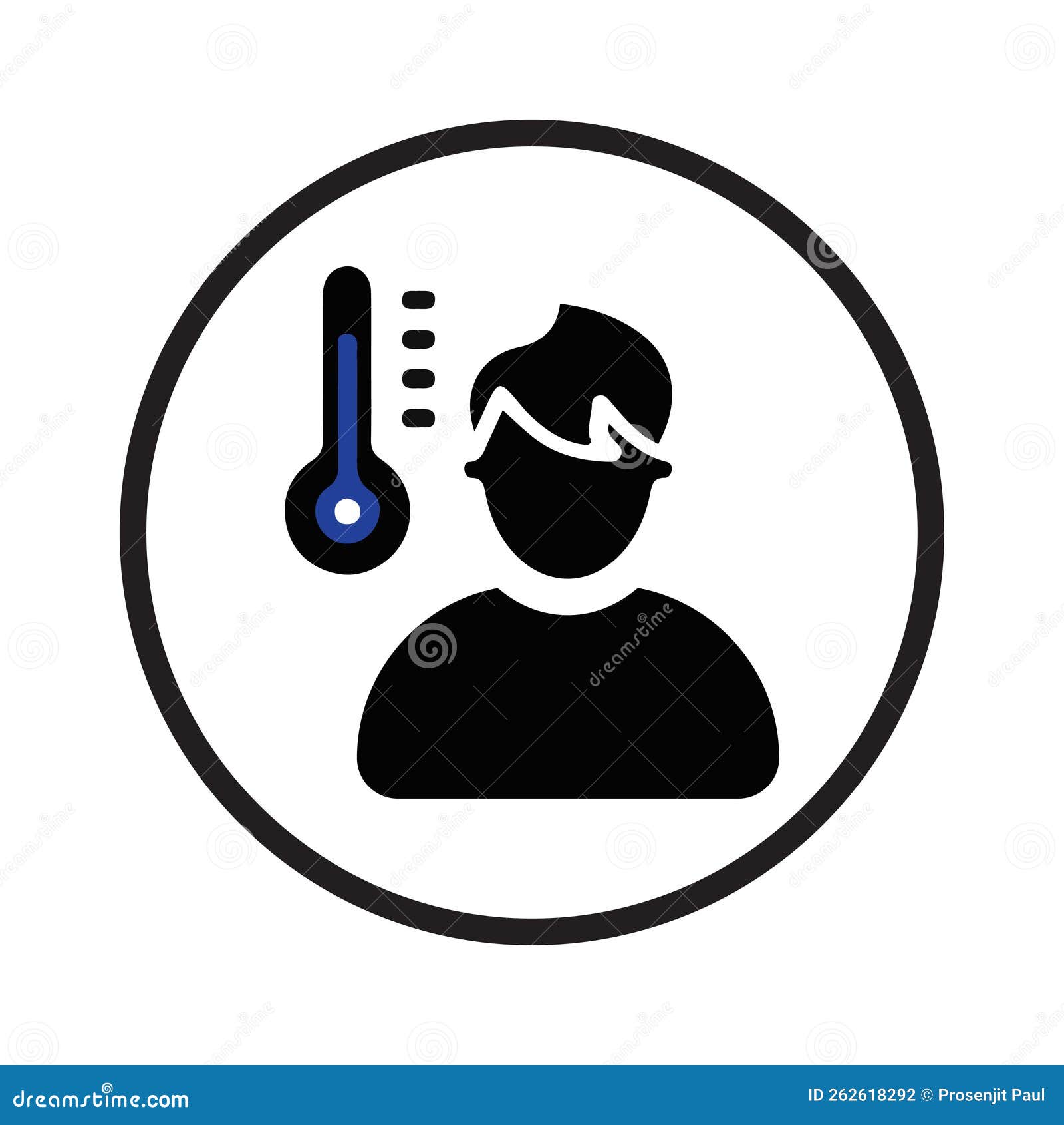 Fever patient icon stock vector. Illustration of line - 262618292