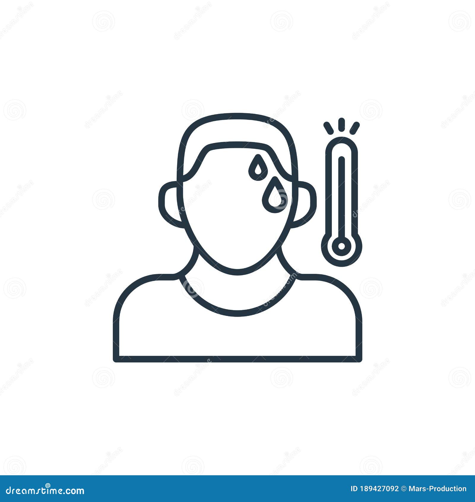 Fever Vector Icon Isolated on White Background. Outline, Thin Line ...