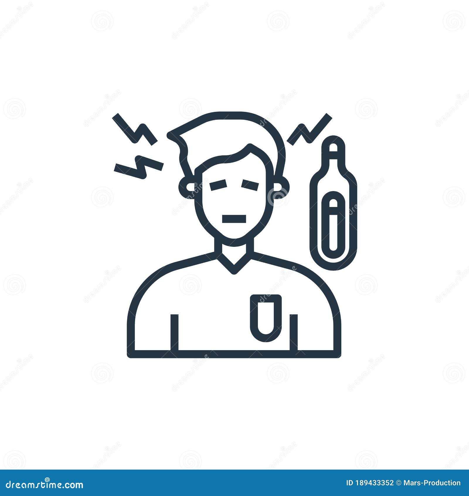 Fever Vector Icon Isolated on White Background. Outline, Thin Line ...