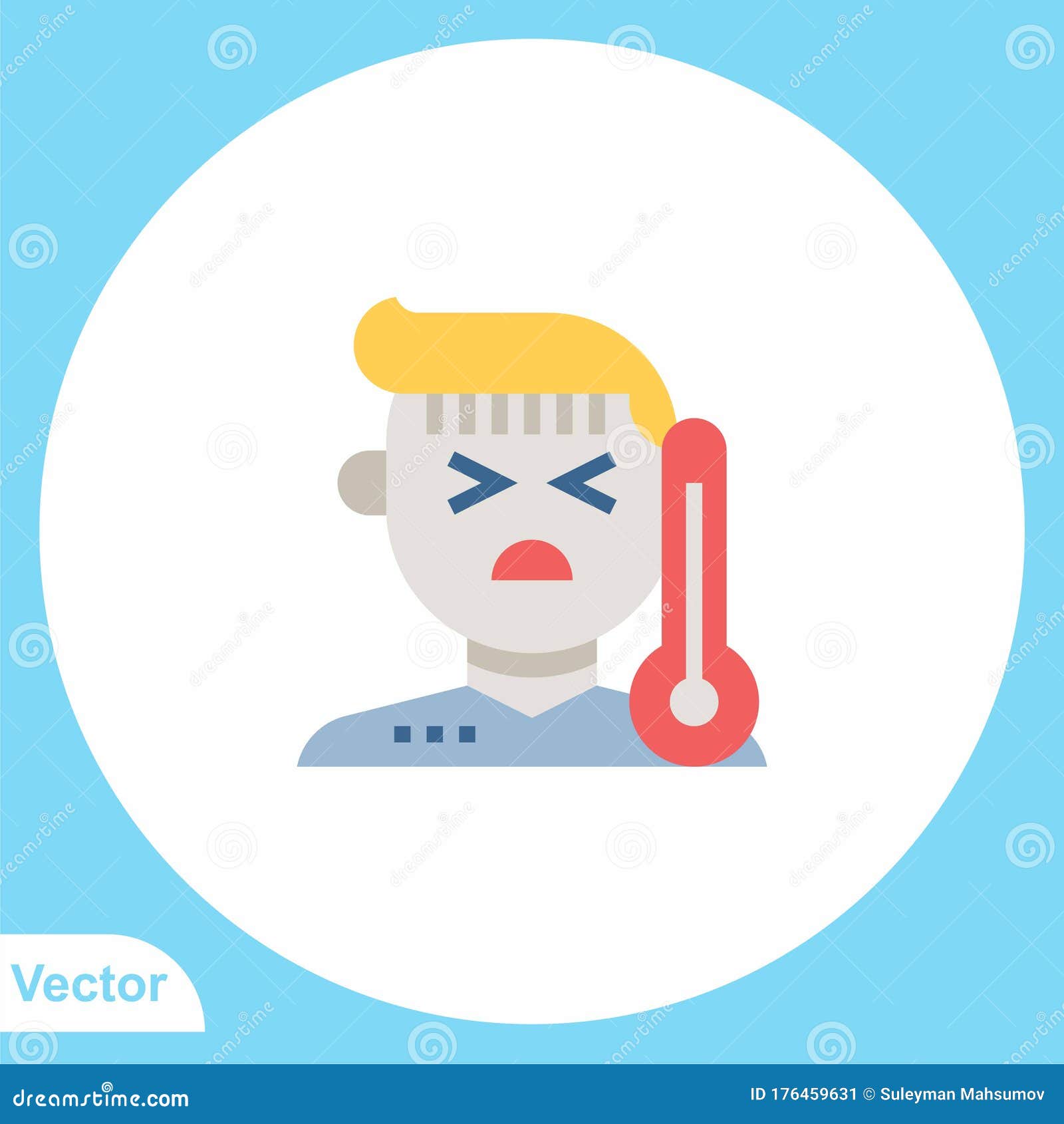 Fever Vector Icon Sign Symbol Stock Vector - Illustration of fever ...