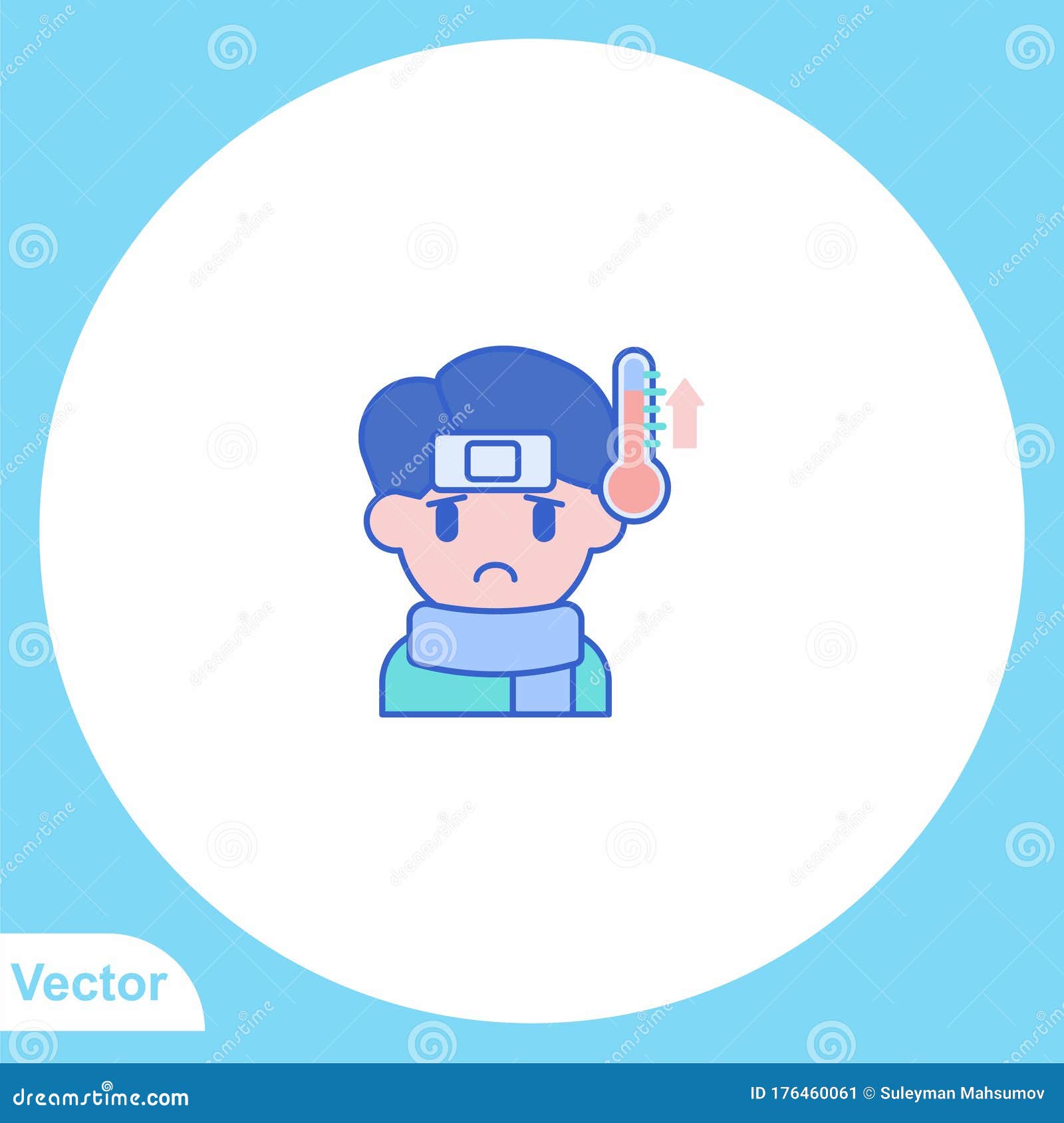 Fever Vector Icon Sign Symbol Stock Vector - Illustration of flue ...