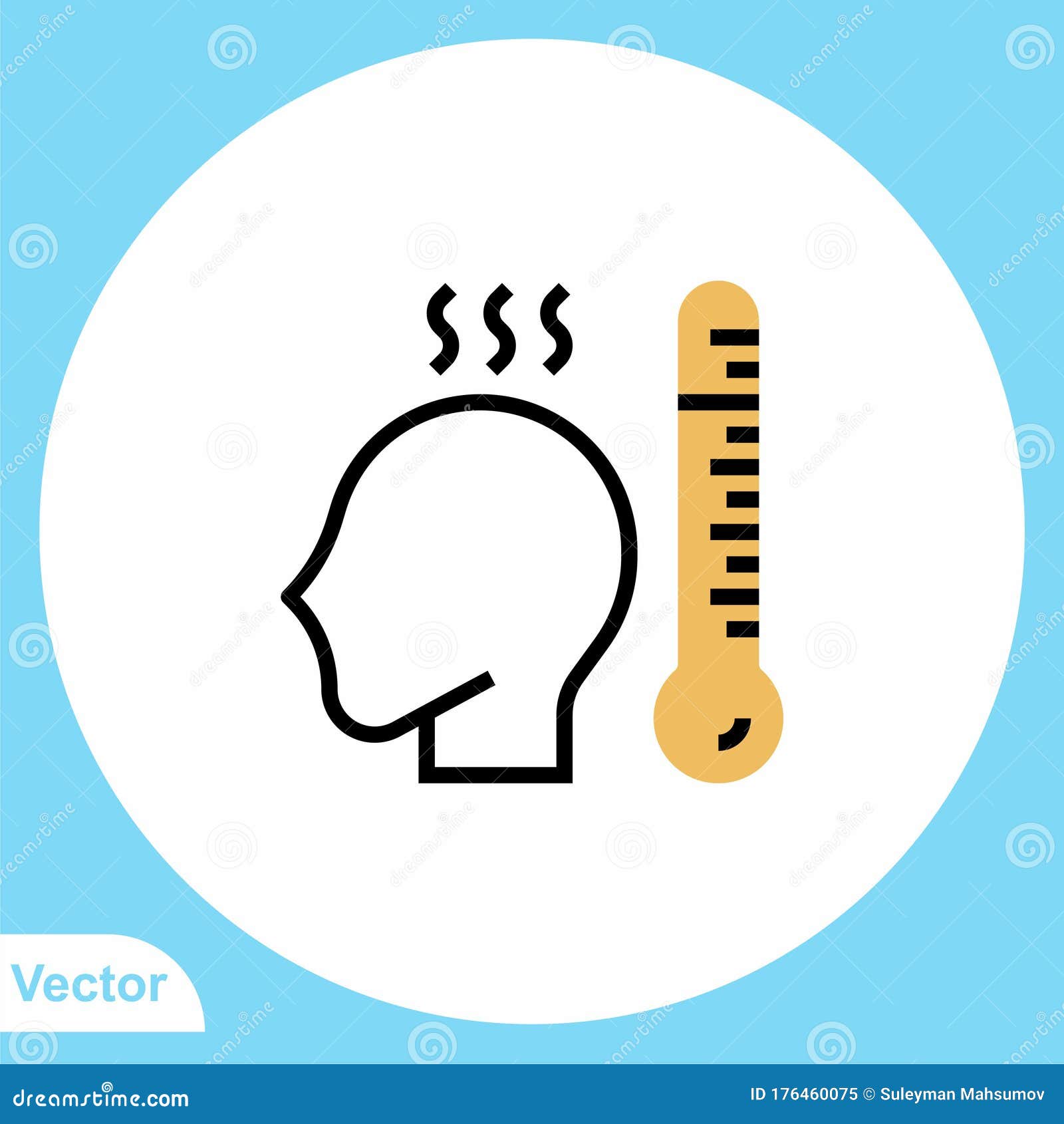 Fever Vector Icon Sign Symbol Stock Illustration - Illustration of ...