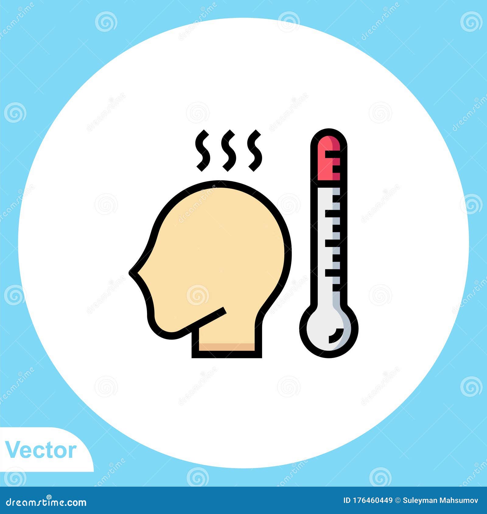 Fever Vector Icon Sign Symbol Stock Illustration - Illustration of ...