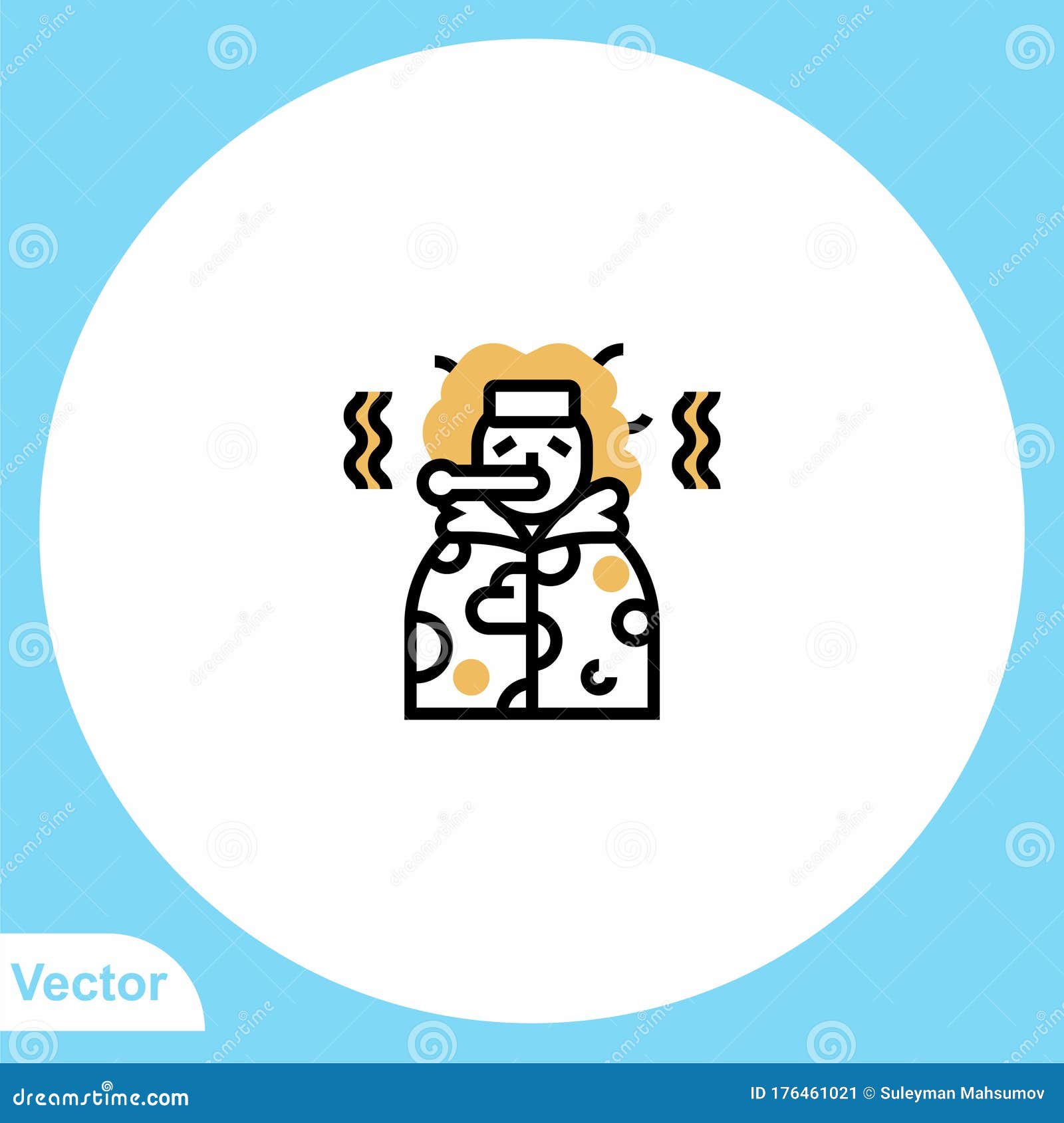 Fever Vector Icon Sign Symbol Stock Illustration - Illustration of ...