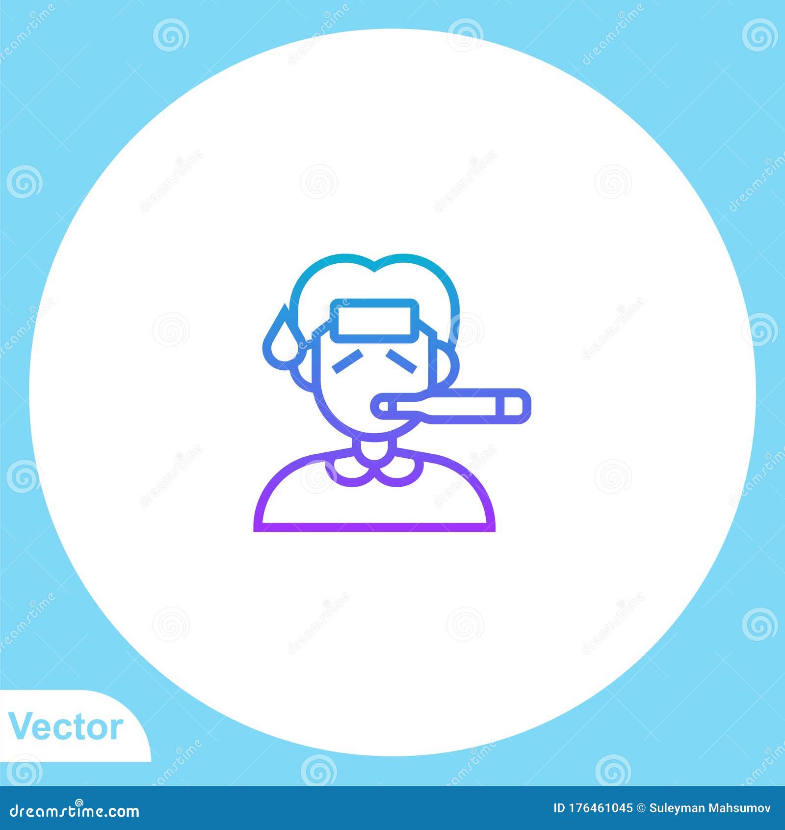 Fever Vector Icon Sign Symbol Stock Illustration - Illustration of ...