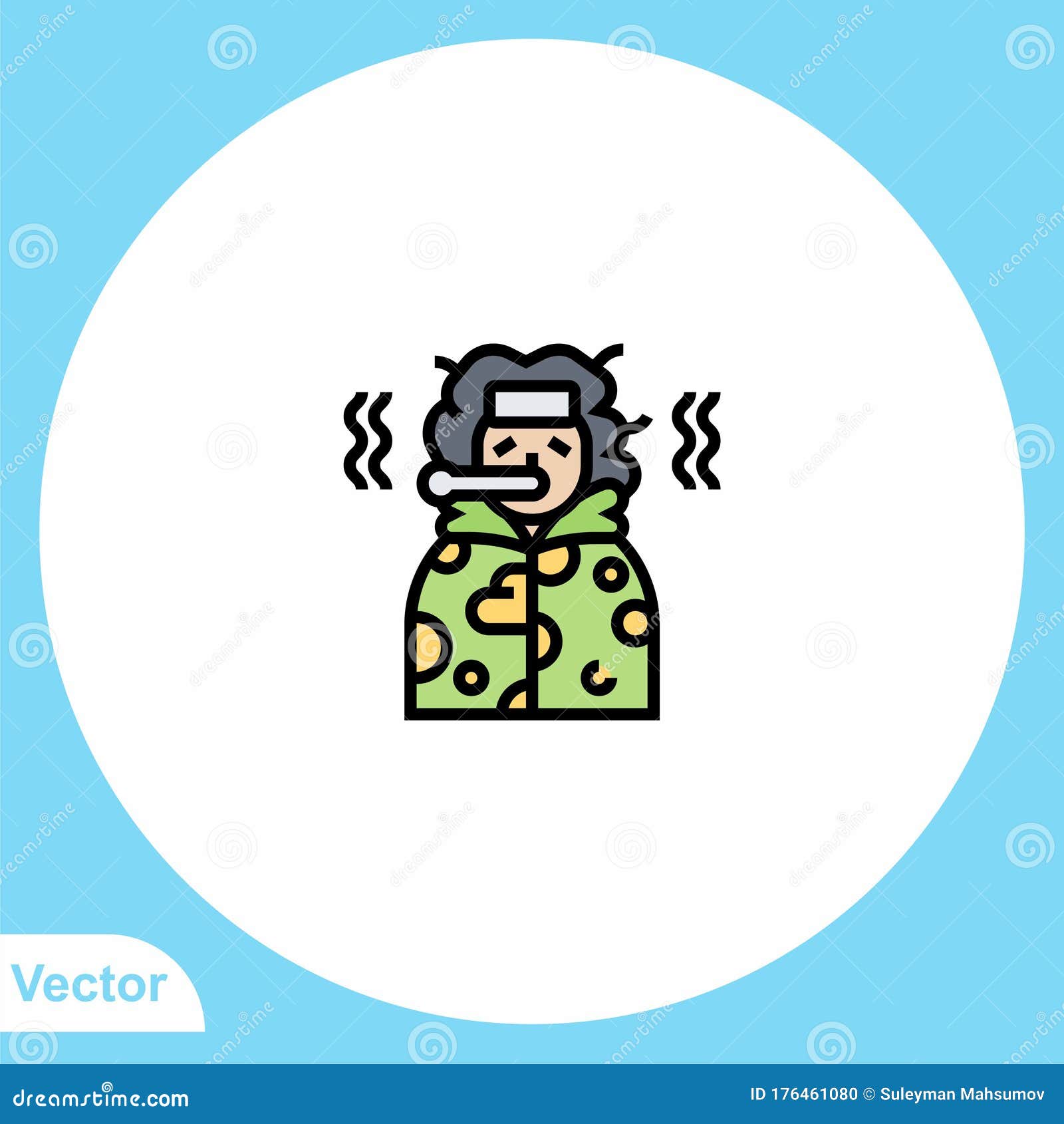 Fever Vector Icon Sign Symbol Stock Illustration - Illustration of ...