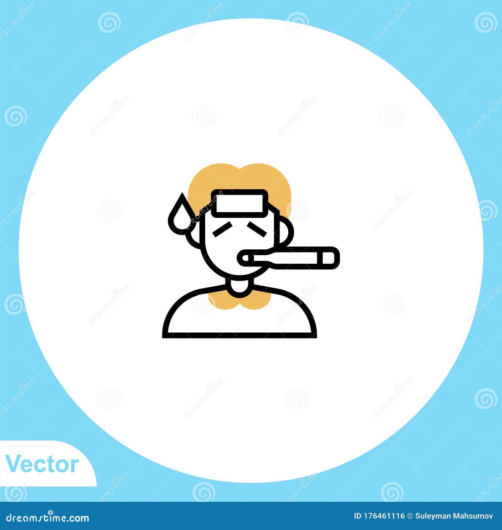 Fever Vector Icon Sign Symbol Stock Illustration - Illustration of ...