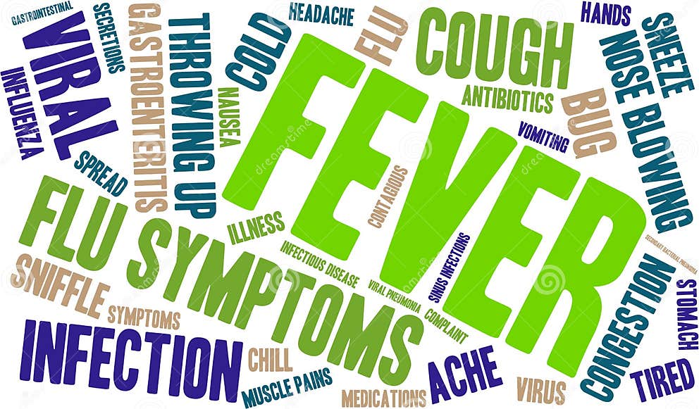 Fever Word Cloud stock illustration. Illustration of blowing - 98663422