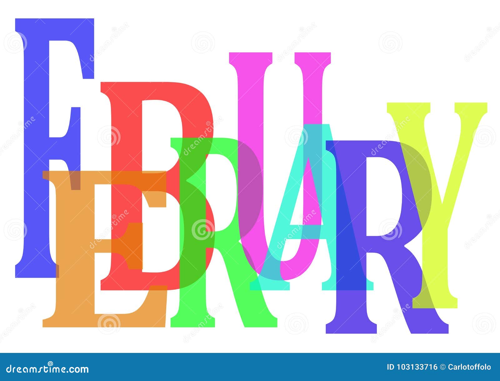 Fevereiro Com Letras Coloridas Ilustração do Vetor - Ilustração de ...