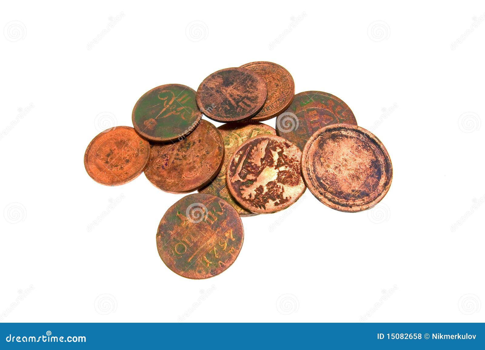 Few ancient coins stock photo. Image of round, detail - 15082658