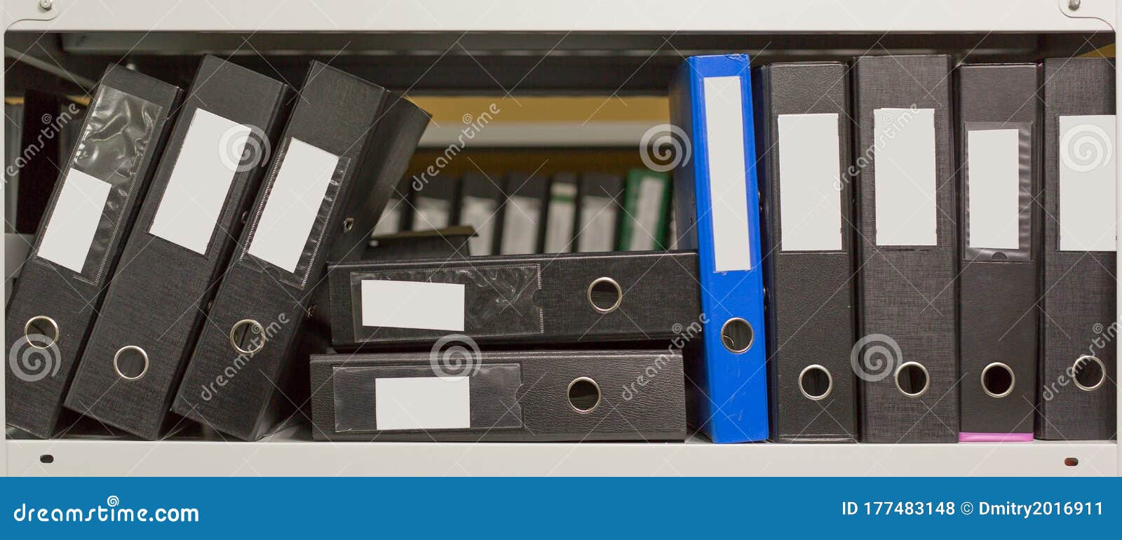 A Few of Archive Folders in the Office Shelf. Stock Photo - Image of ...