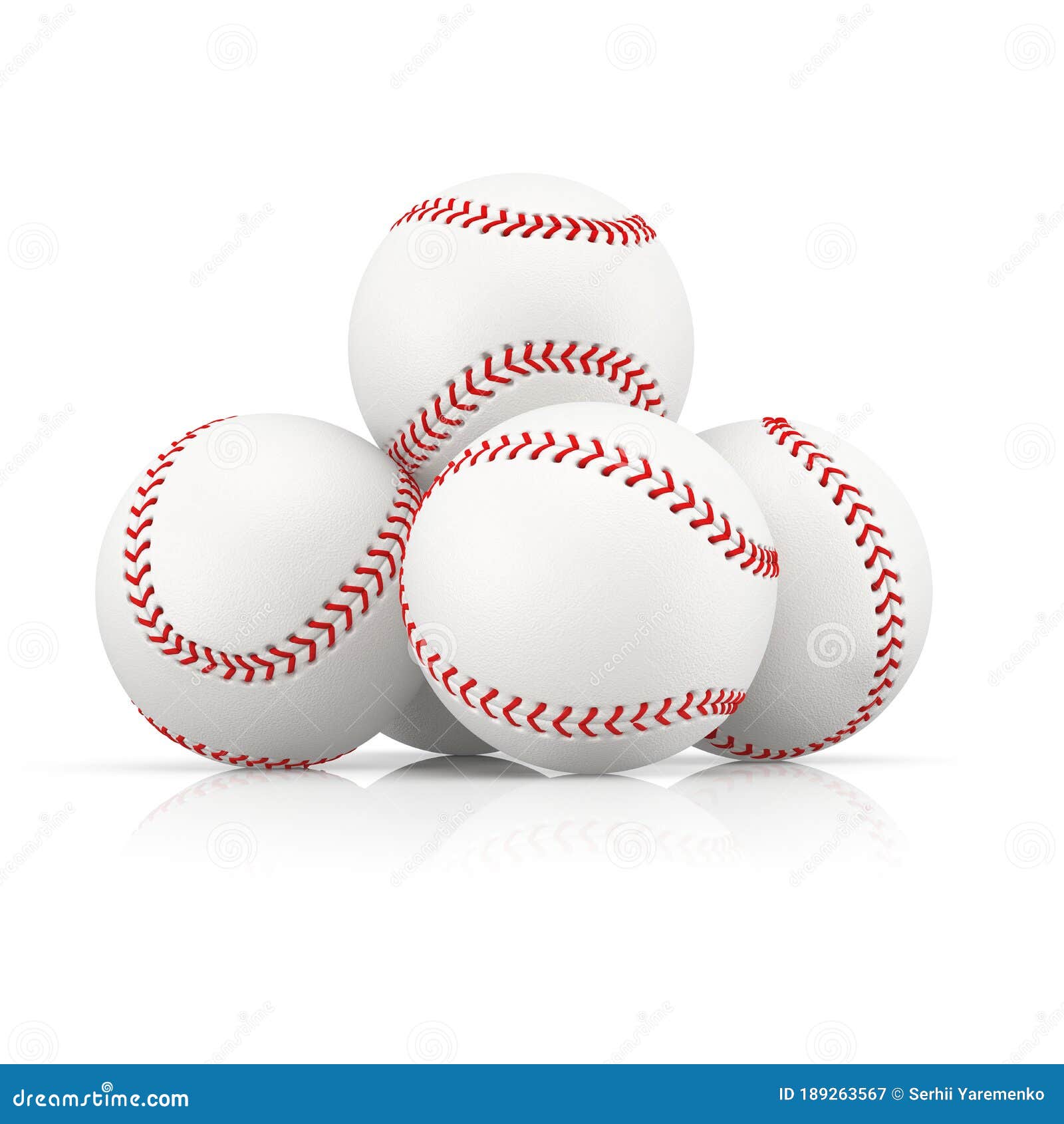 A Few Baseball Balls Stacked at Pyramid. Stock Illustration ...