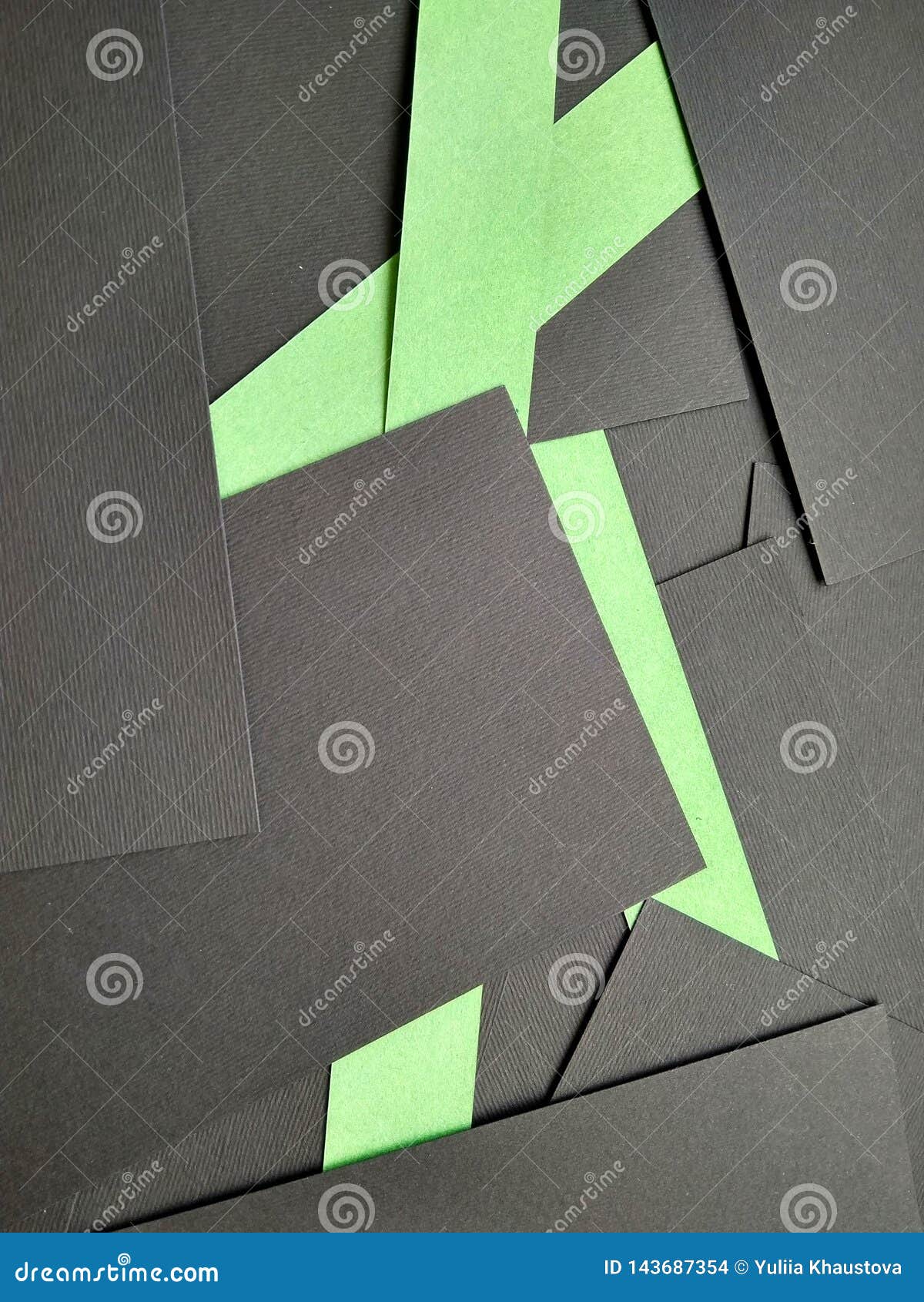 Few Black Papers Folded with Color Paper Close Up Stock Photo - Image ...