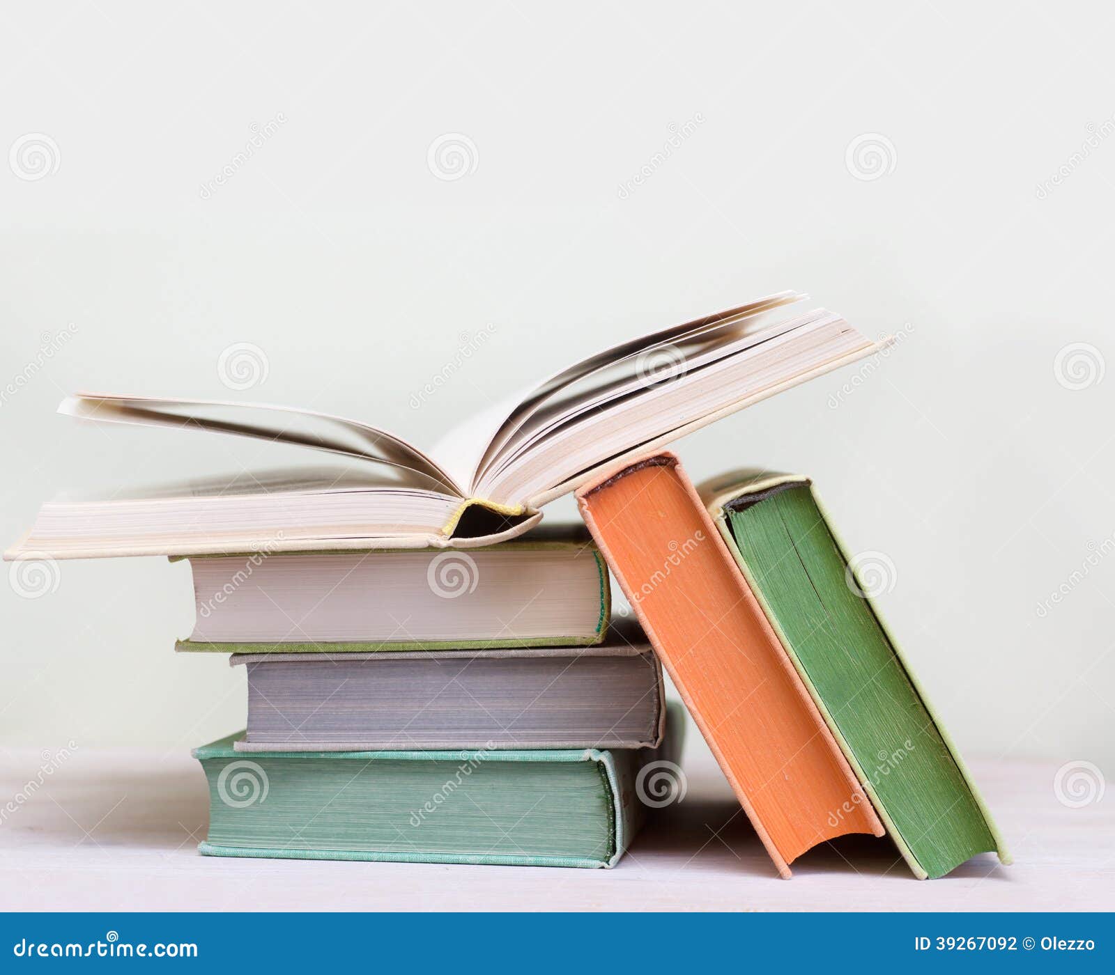 A Few Books with Colored Covers Stock Photo - Image of textbook ...