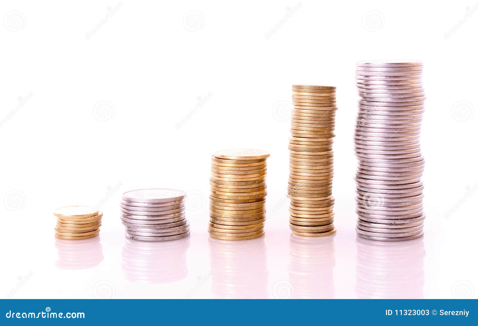 Few coin columns isolated stock image. Image of tower - 11323003