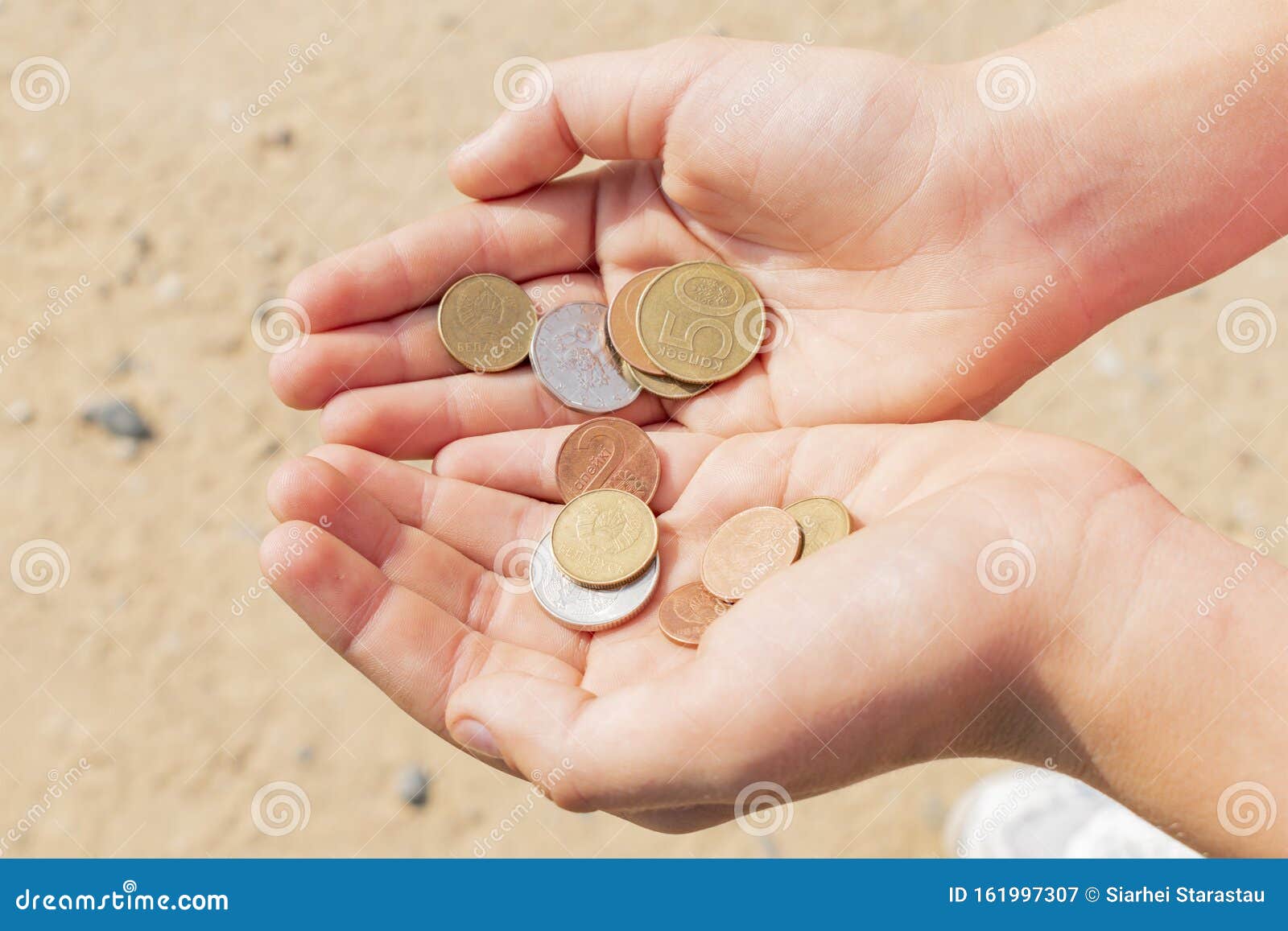 A Few Coins in a Man`s Hands Stock Image - Image of coin, elderly ...
