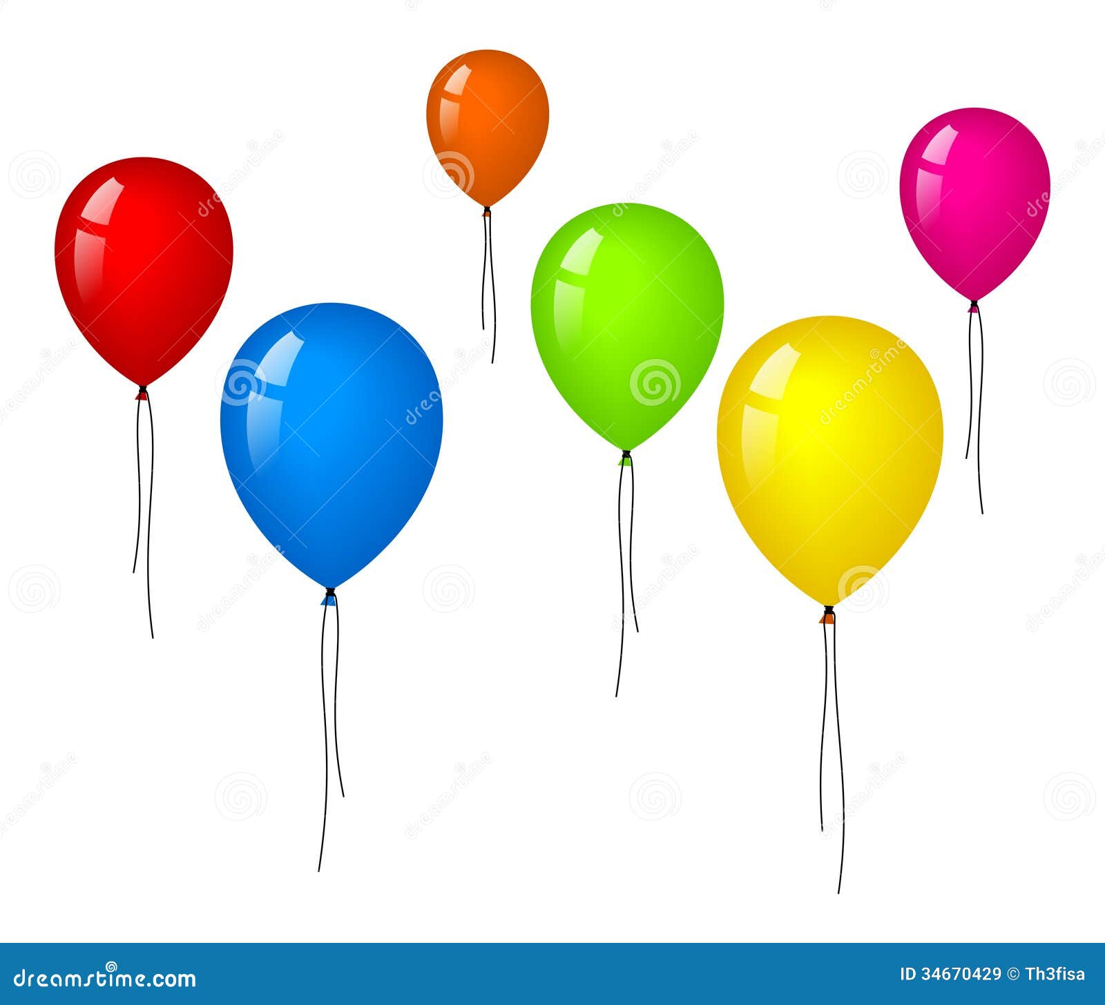 Few color balloons stock illustration. Illustration of glossy - 34670429