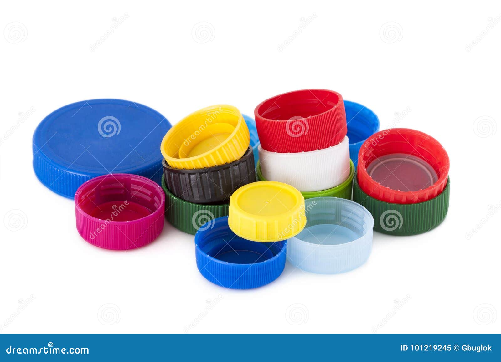Colour plastic bottle caps stock image. Image of recycling - 101219245