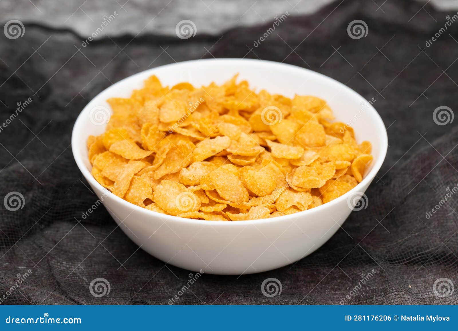 Few Corn Flakes in White Big Bowl Stock Photo - Image of cornflakes ...