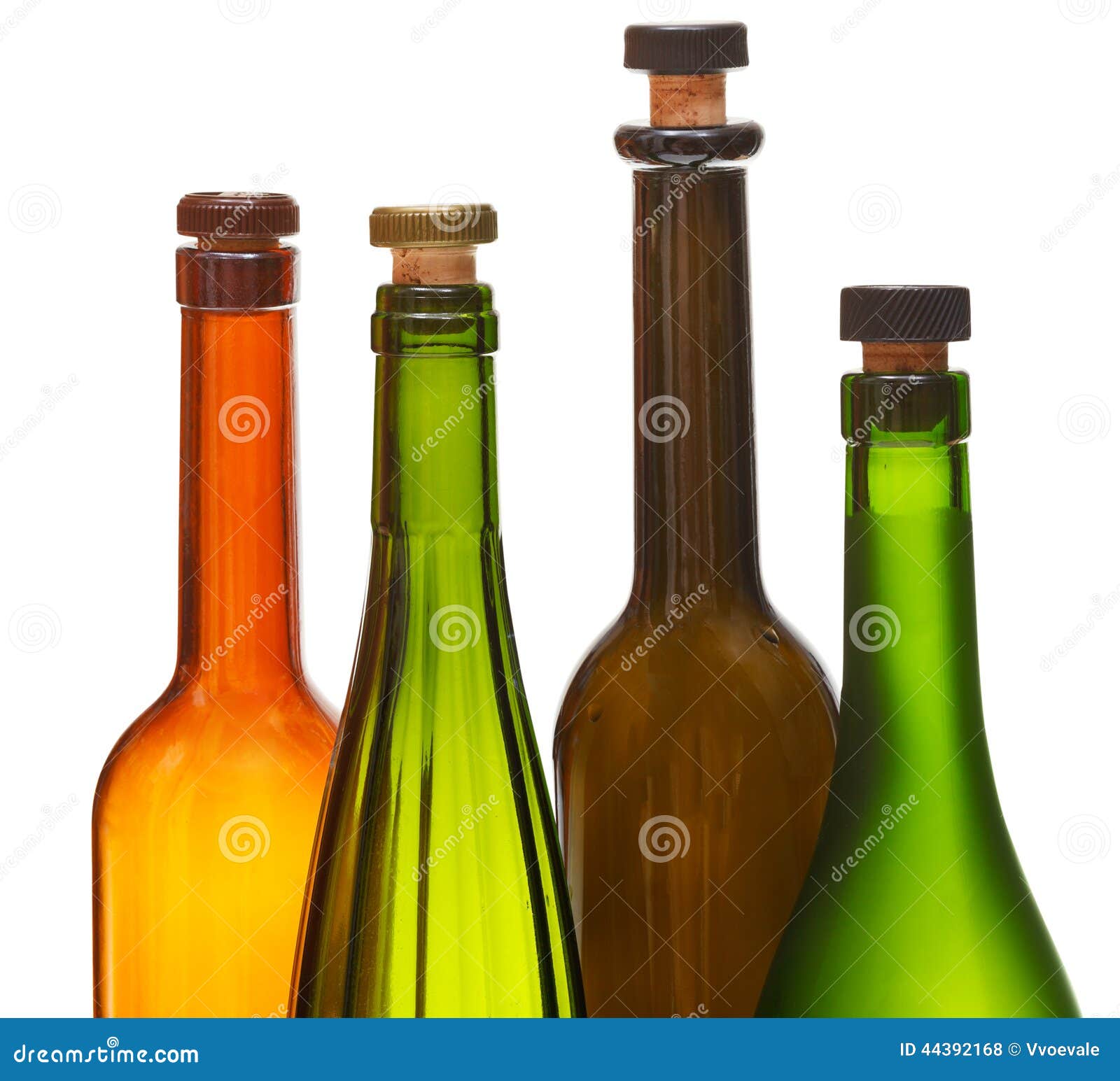 Few Empty Closed Wine Bottles Close Up Stock Photo - Image of white ...