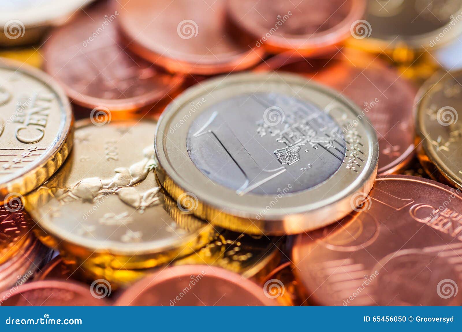 Few Euro coins stock photo. Image of business, financial - 65456050